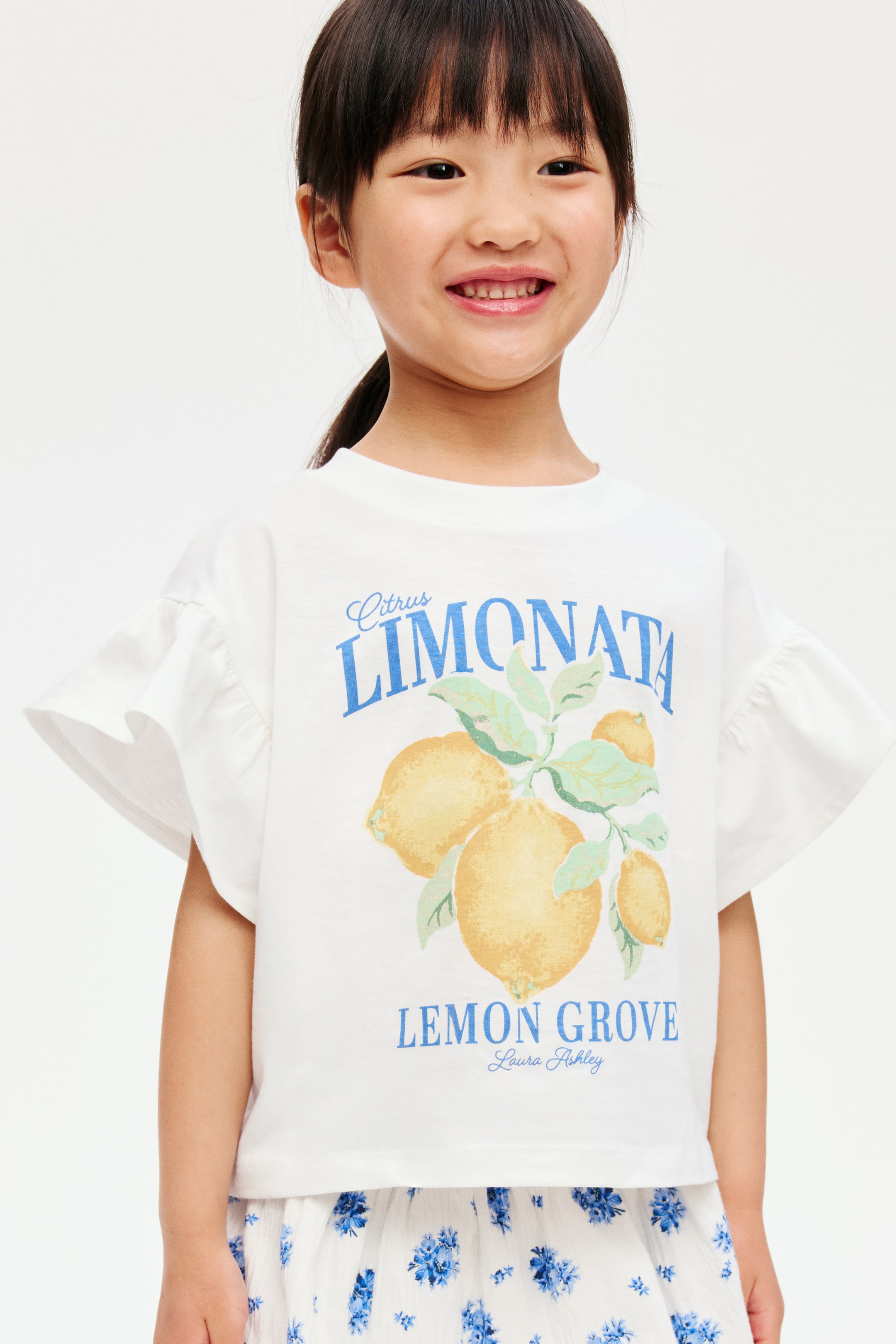 Katoenen top met print - Wit/citroenen - KINDEREN | H&M NL