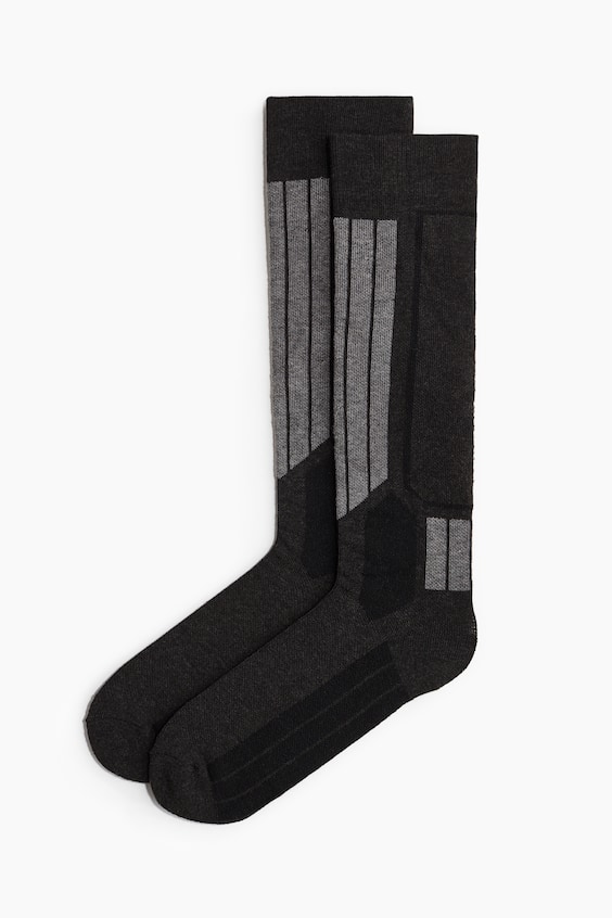 Warm Ski Socks with DryMove™ - Dark gray/gray - Ladies | H&M US
