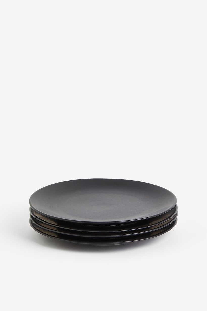 4-pack Plates - Black - Home All | H&M US
