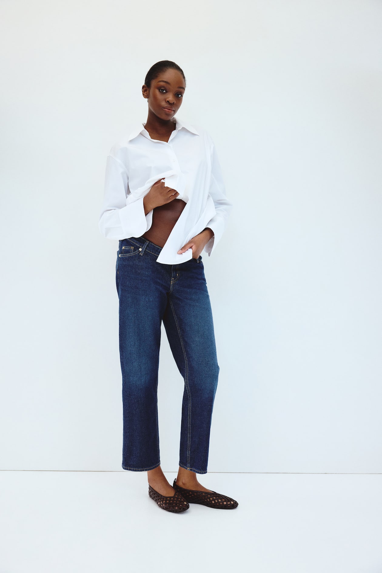 MAMA Straight Ankle Jeans - Mørk denimblå - DAME | H&M DK