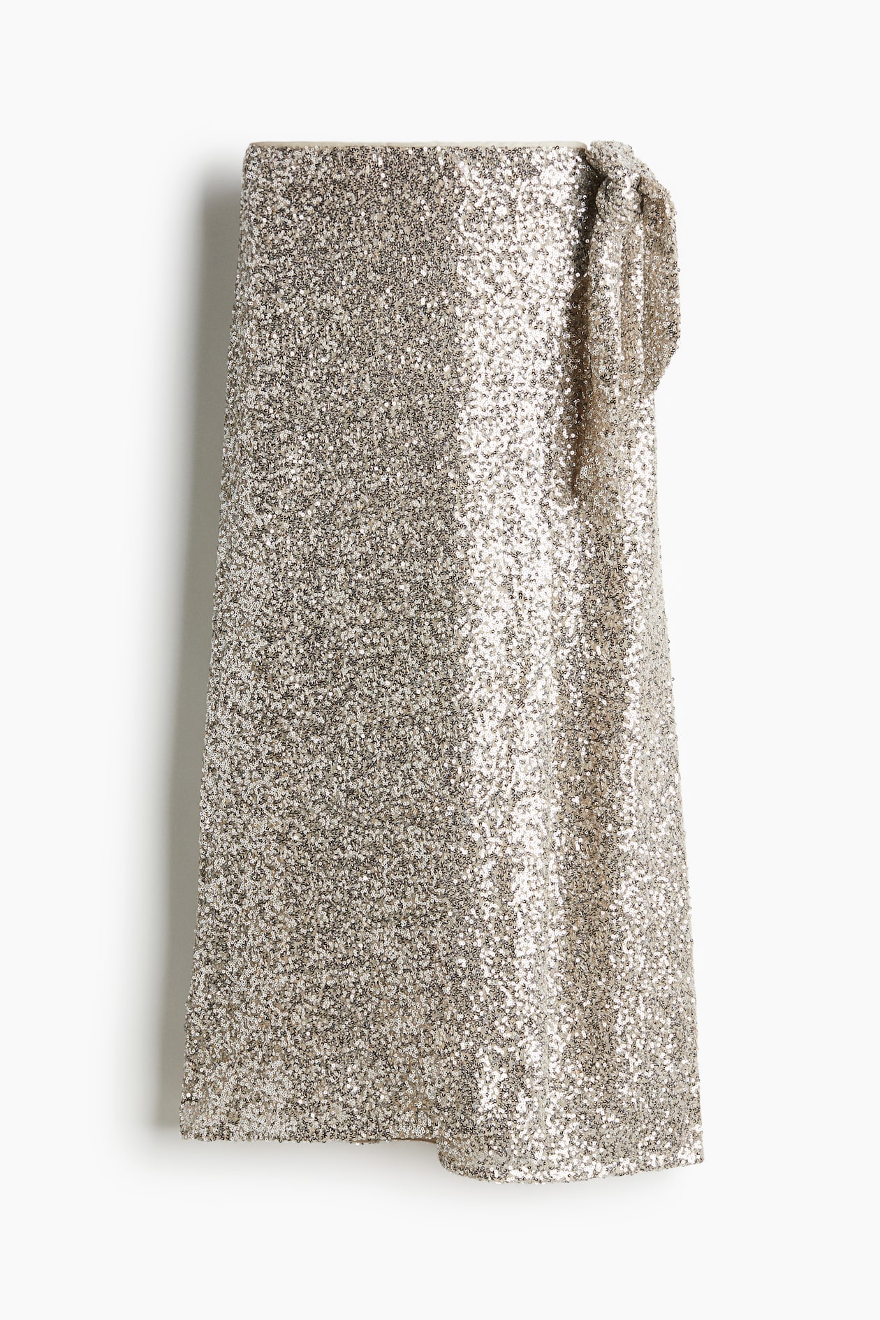Sequin Wrap Skirt - Light beige/Silver colour - Ladies | H&M AU