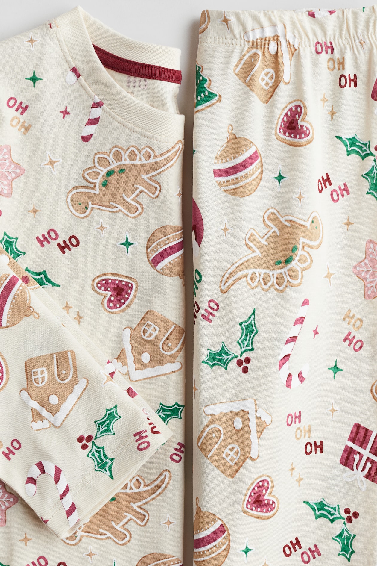 Bomullspyjamas med tryck - Vit/Jul - BARN | H&M SE