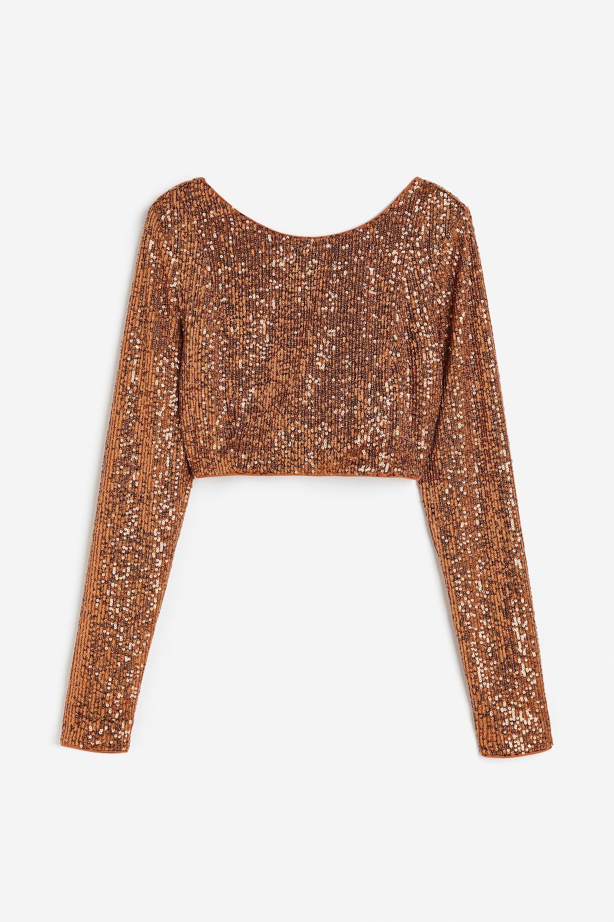 Women's Bronze-coloured Embellished cropped top | H&M IN