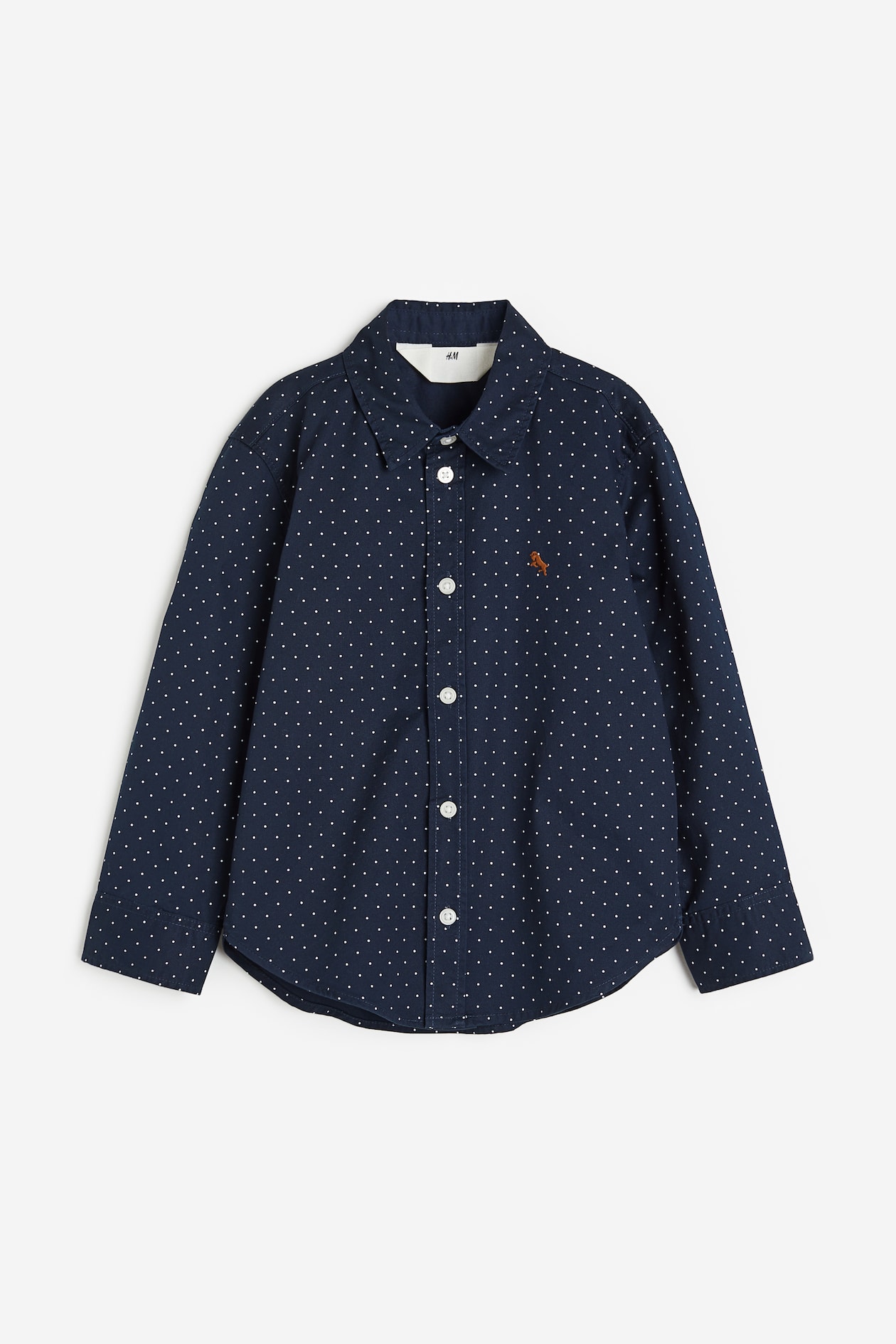 Navy blue/dotted Cotton Shirt for kids | H&M US