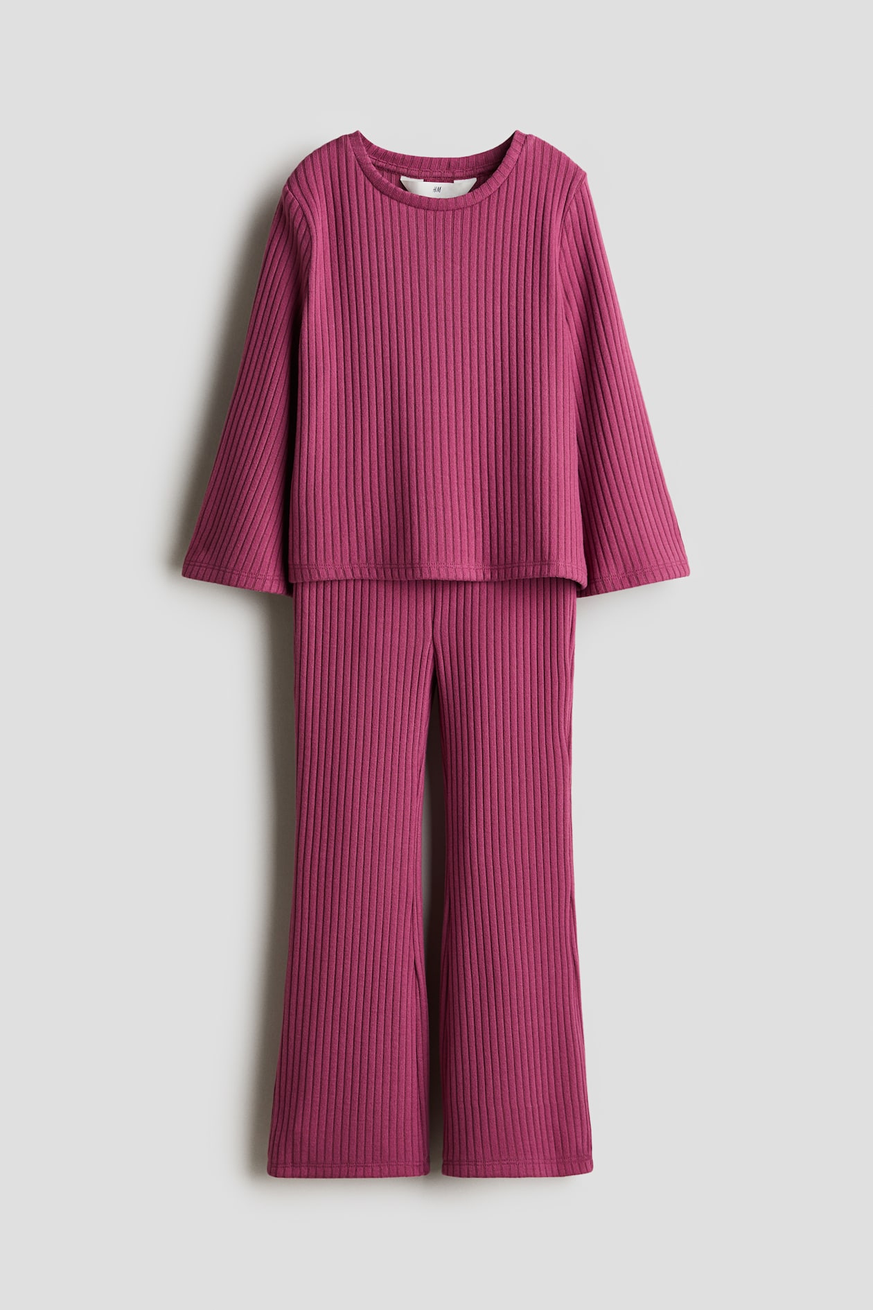 2-piece Rib-Knit Set - Plum - Kids | H&M US