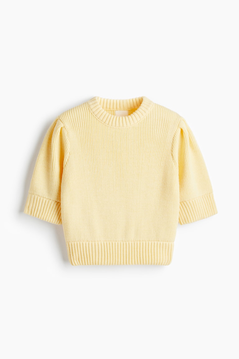 Women's Light yellow Rib-Knit Top | H&M US