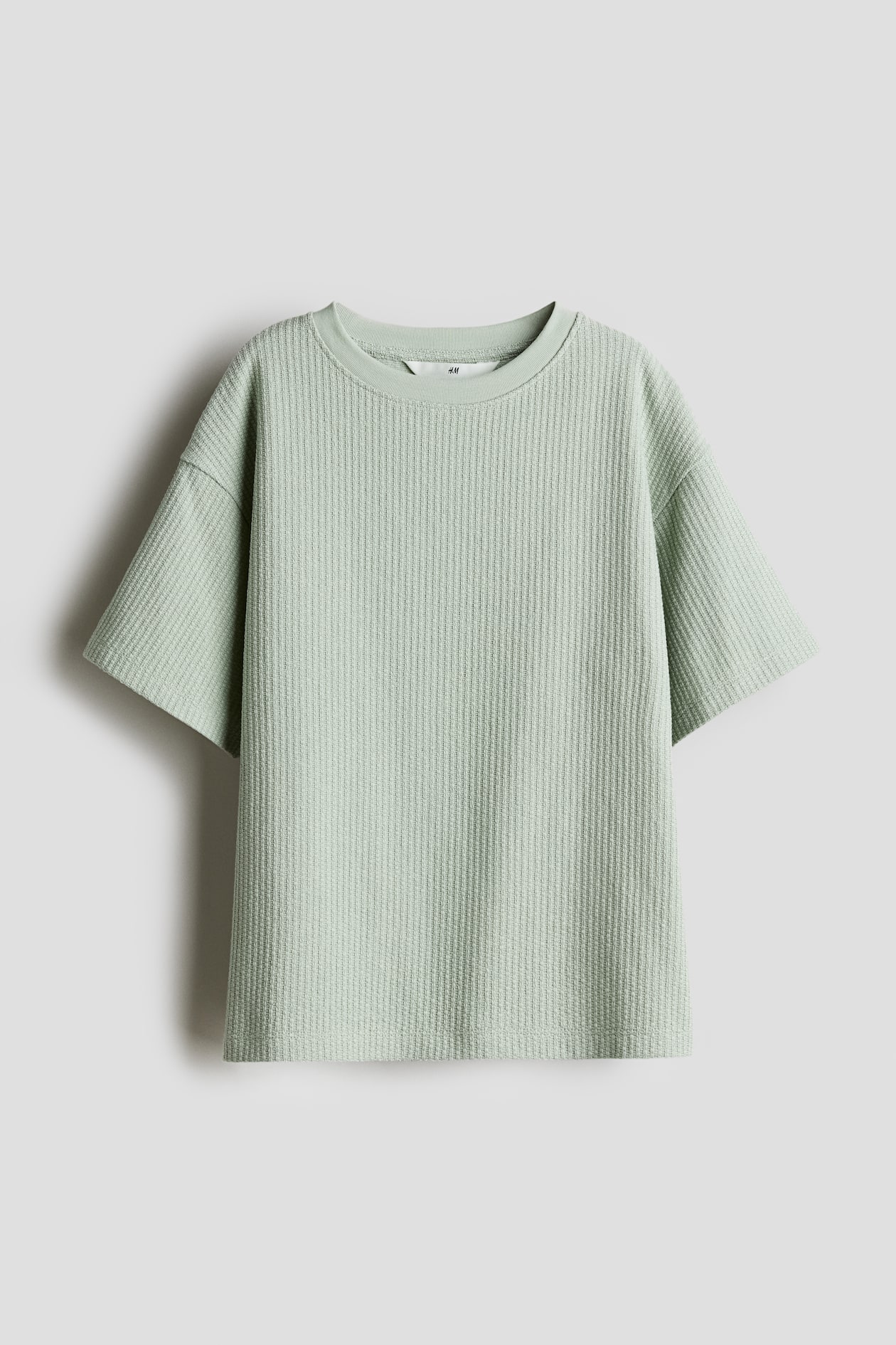 Textured-Knit T-shirt - Light dusty green - Kids | H&M US