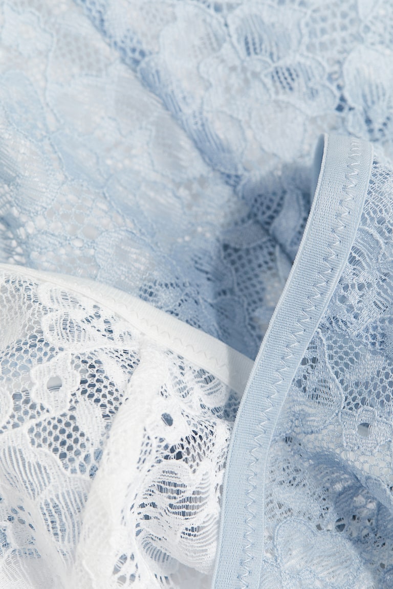 3-pack Lace Thong Briefs - Light blue/white - Ladies | H&M US