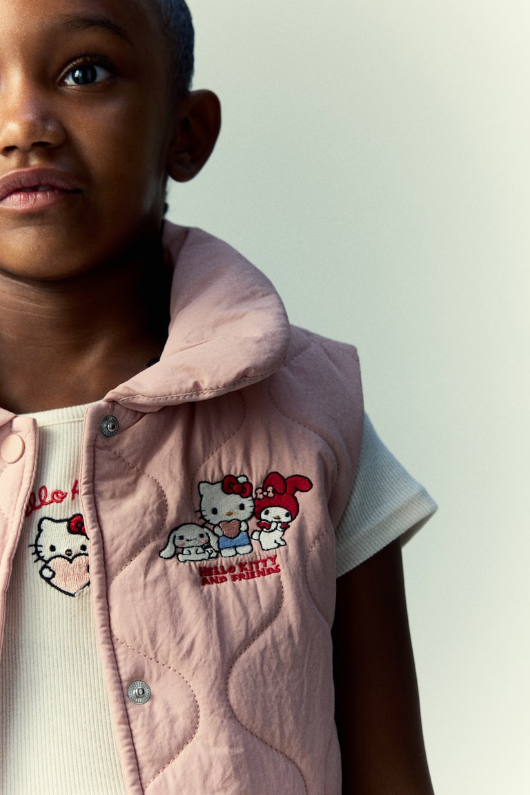 Light pink/Hello Kitty Quilted Vest for kids | H&M US