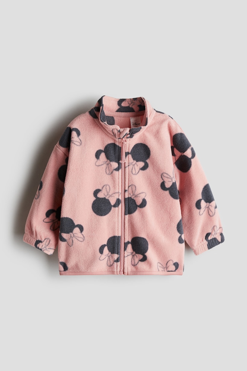 Patterned Fleece Jacket - Pink/Minnie Mouse - Kids | H&M US