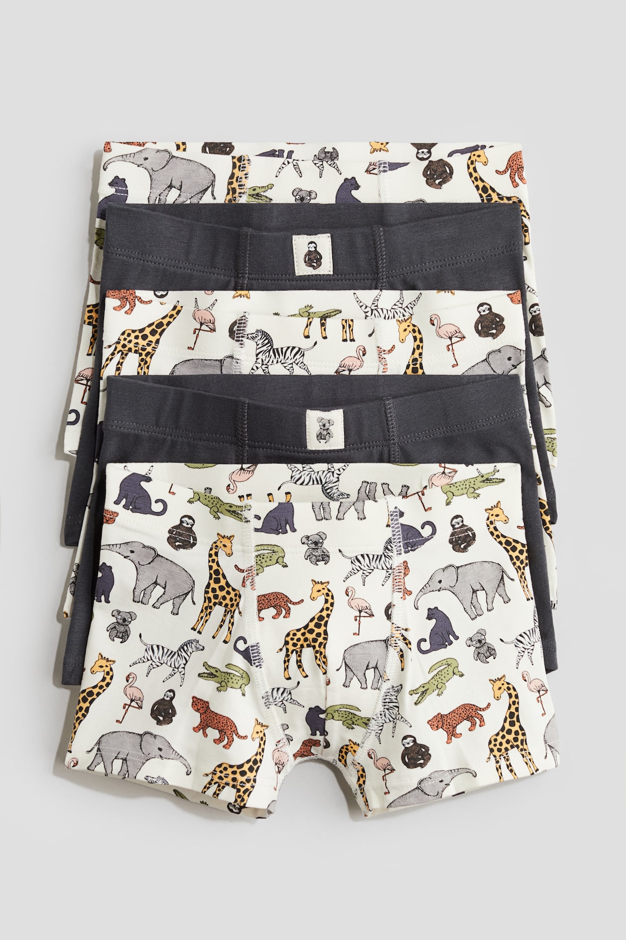 5'li Boxer Şort - Beyaz/Hayvanlar - ÇOCUK | H&M TR