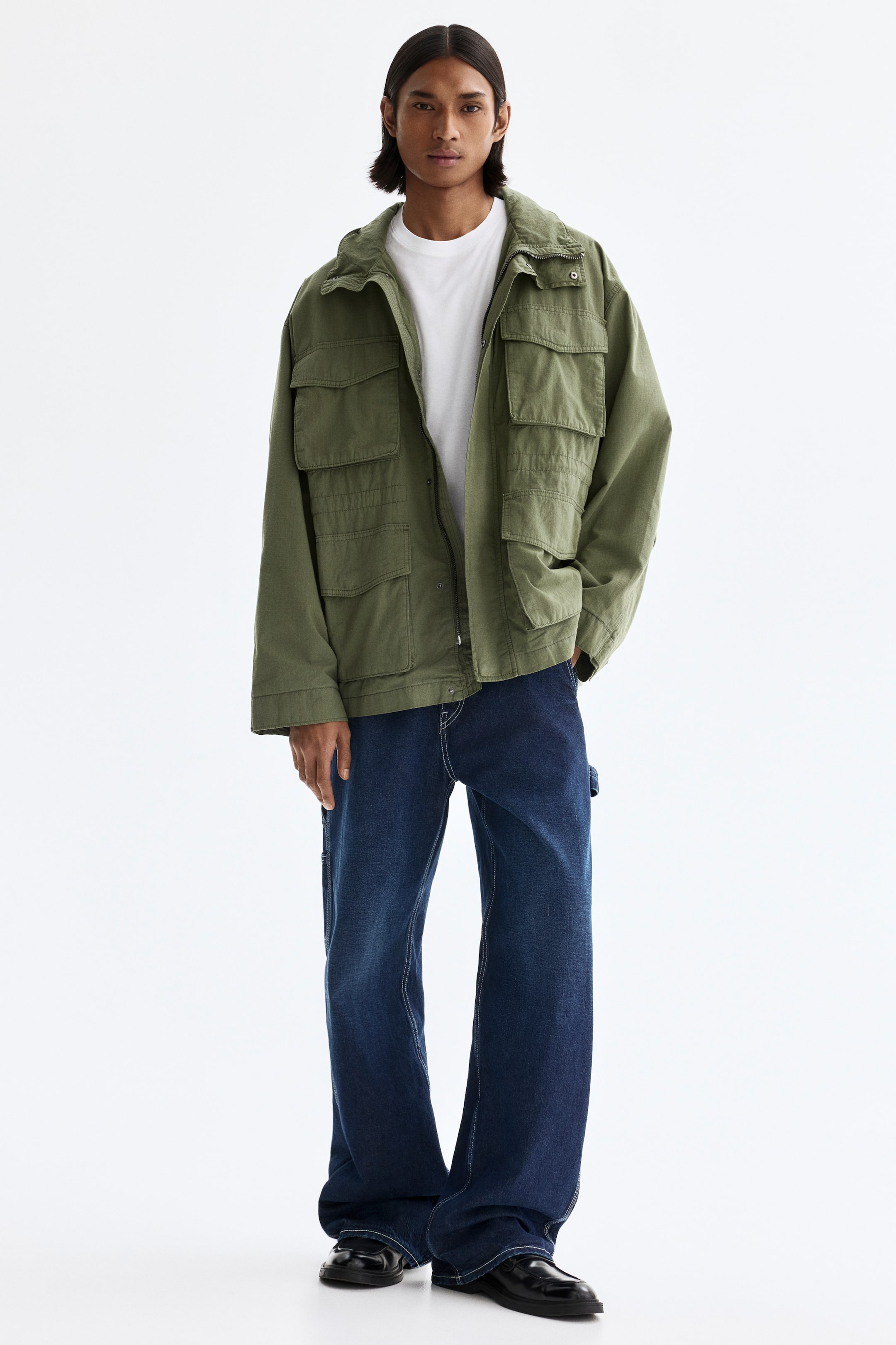 Cargo jacket - Khaki green - Men | H&M IE
