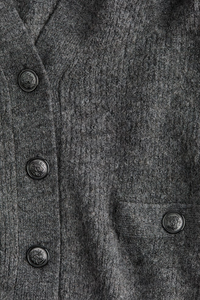 Rib-Knit Cardigan - Dark gray melange - Ladies | H&M US