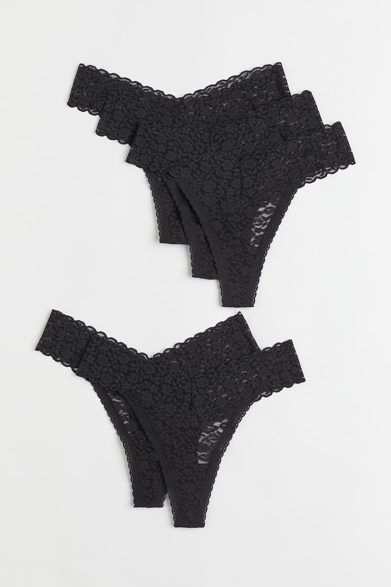 5-pack panties thong de encaje - Negro - Ladies | H&M MX