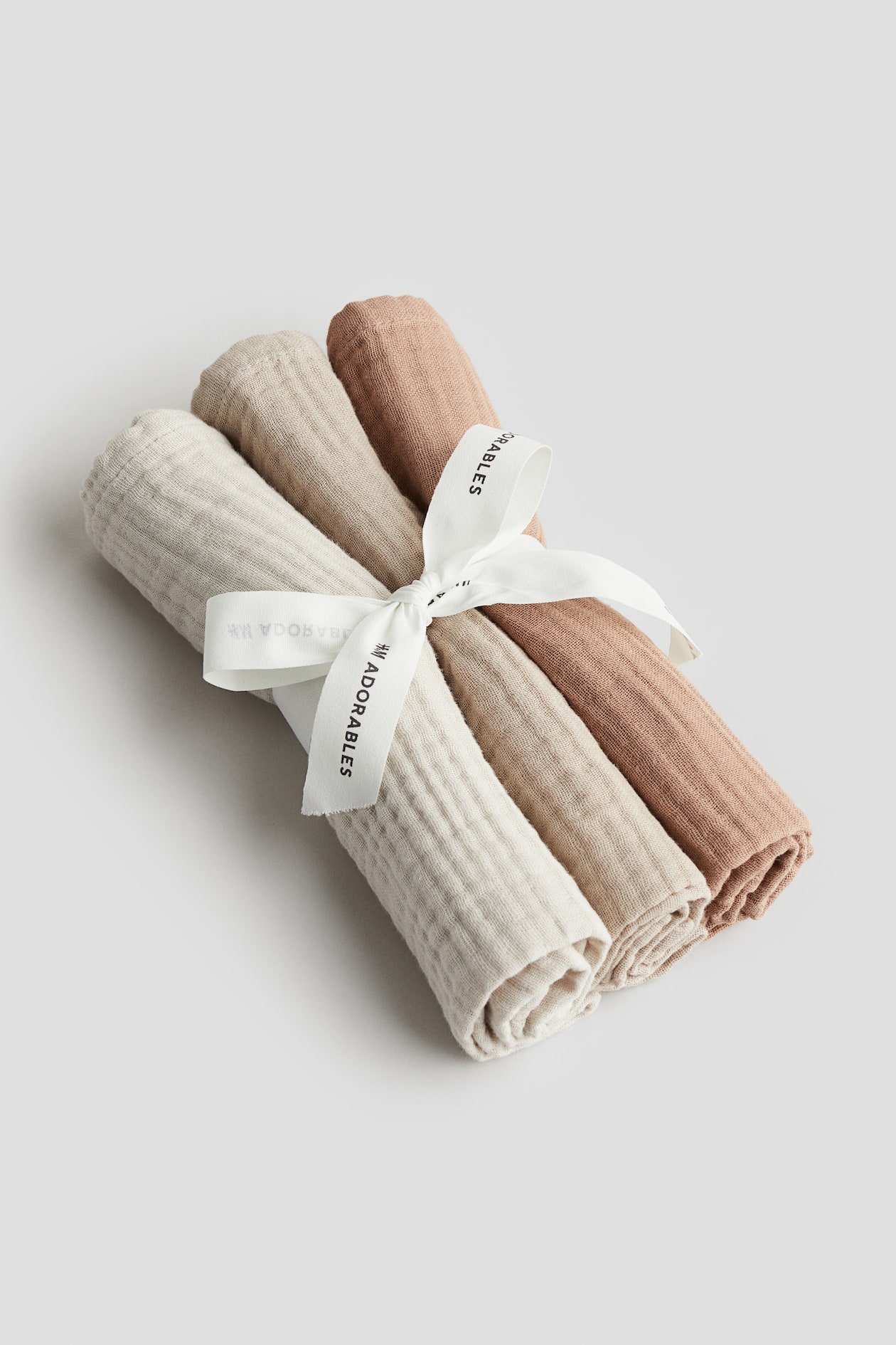 3-pack Small Muslin Cloths - Light taupe/natural white - Home All | H&M US