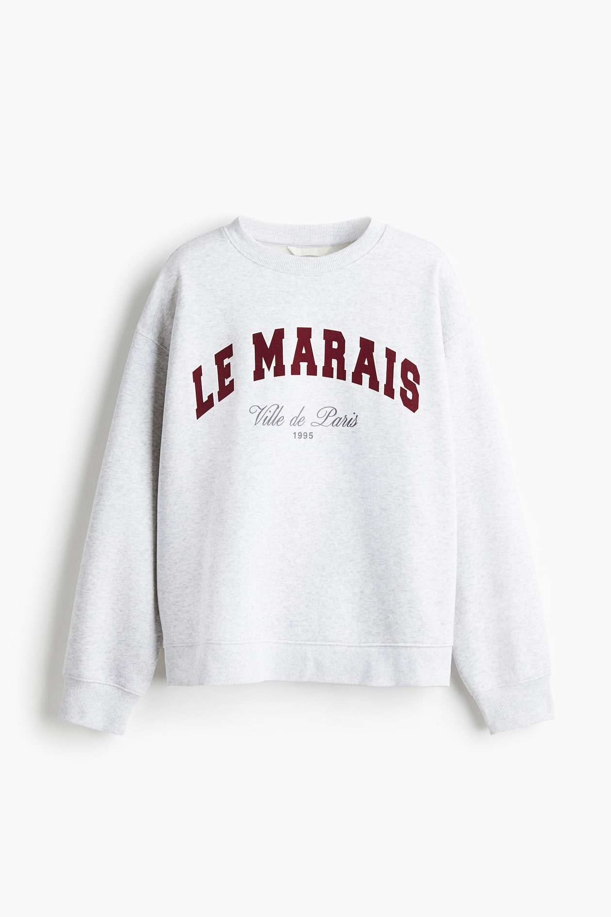 Sweatshirt mit Textmotiv - Hellgraumeliert/Le Marais - Ladies | H&M DE