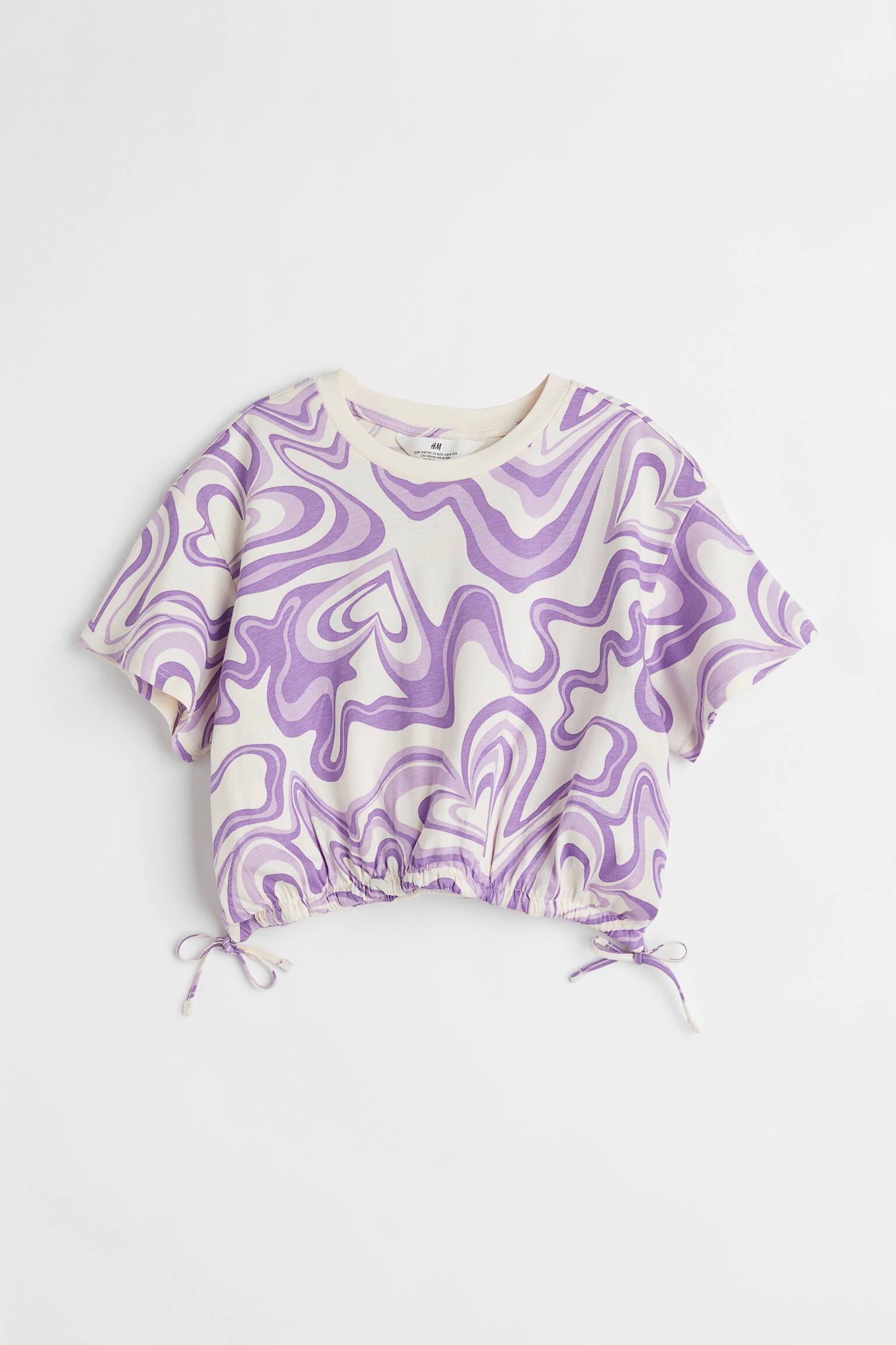 Drawstring T-shirt - סגול/דוגמה - Kids | H&M IL