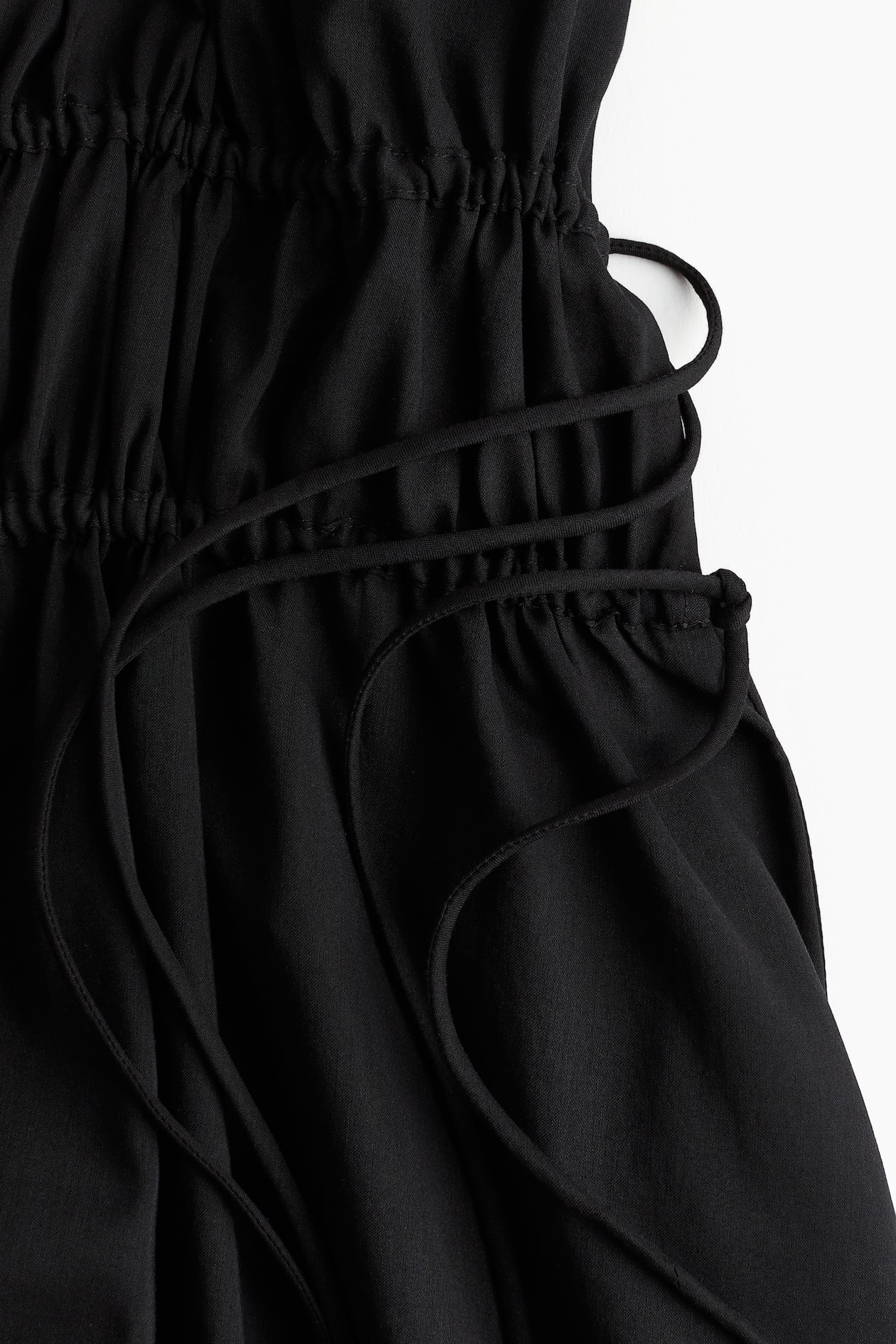 Drawstring-detail dress - Black - Ladies | H&M GB