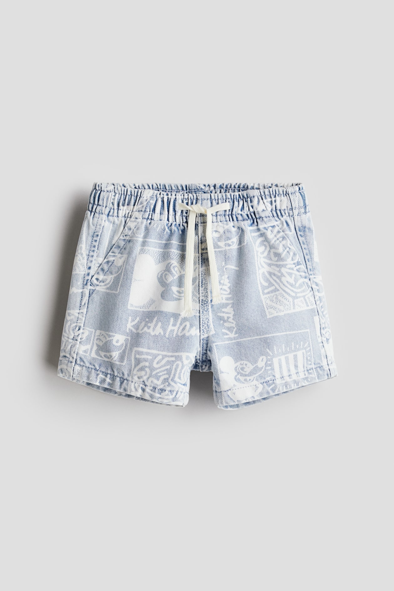 Light denim blue/patterned Patterned Denim Shorts for kids | H&M CA