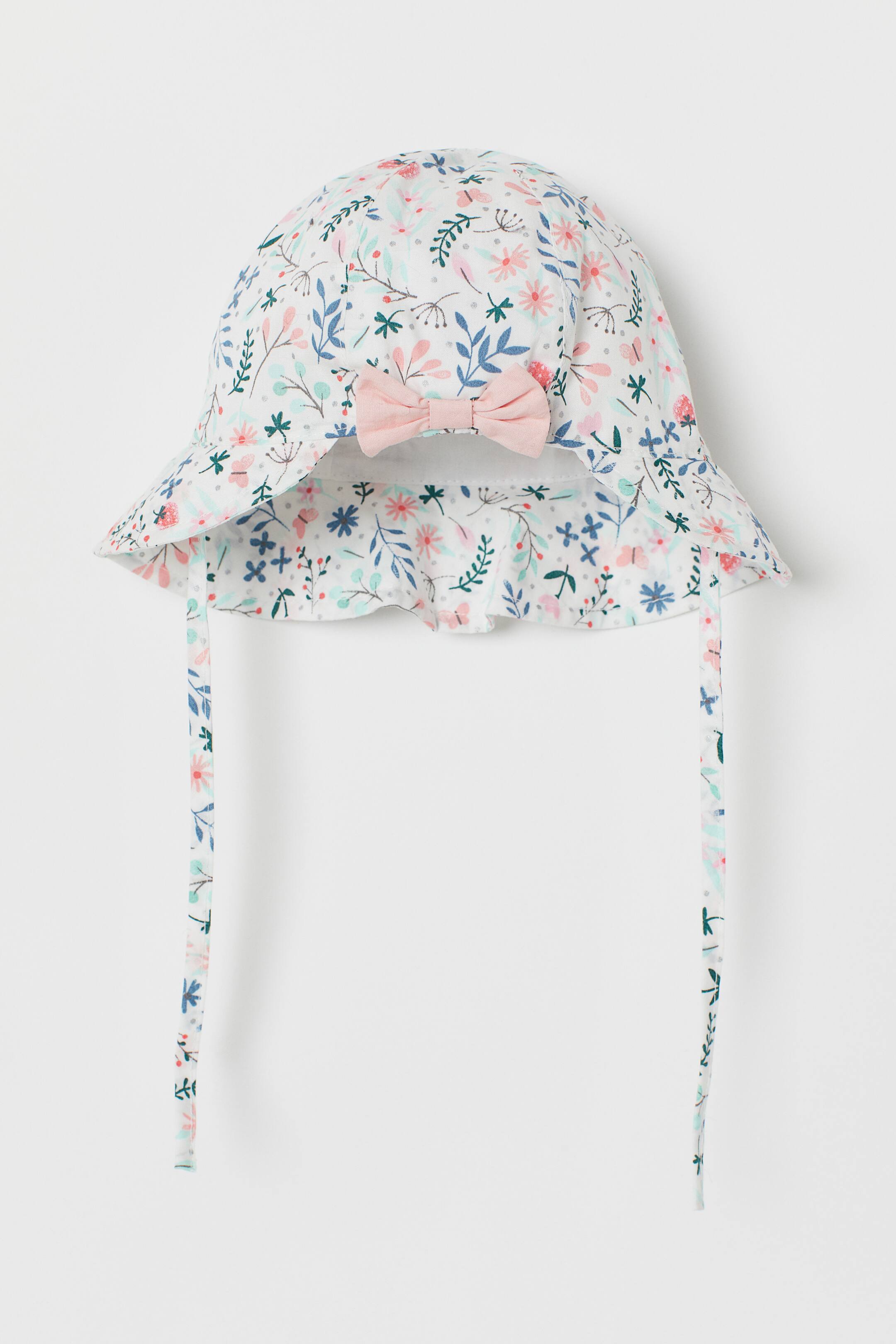 Solhat i bomuld - Hvid/Blomstret - BØRN | H&M DK