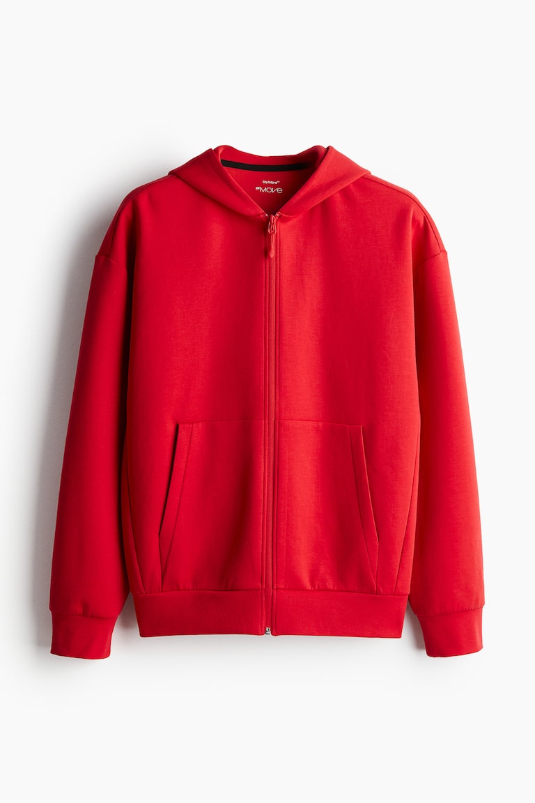 Loose-Fit Activewear Hooded Jacket with DryMove™ - Red - Men | H&M US
