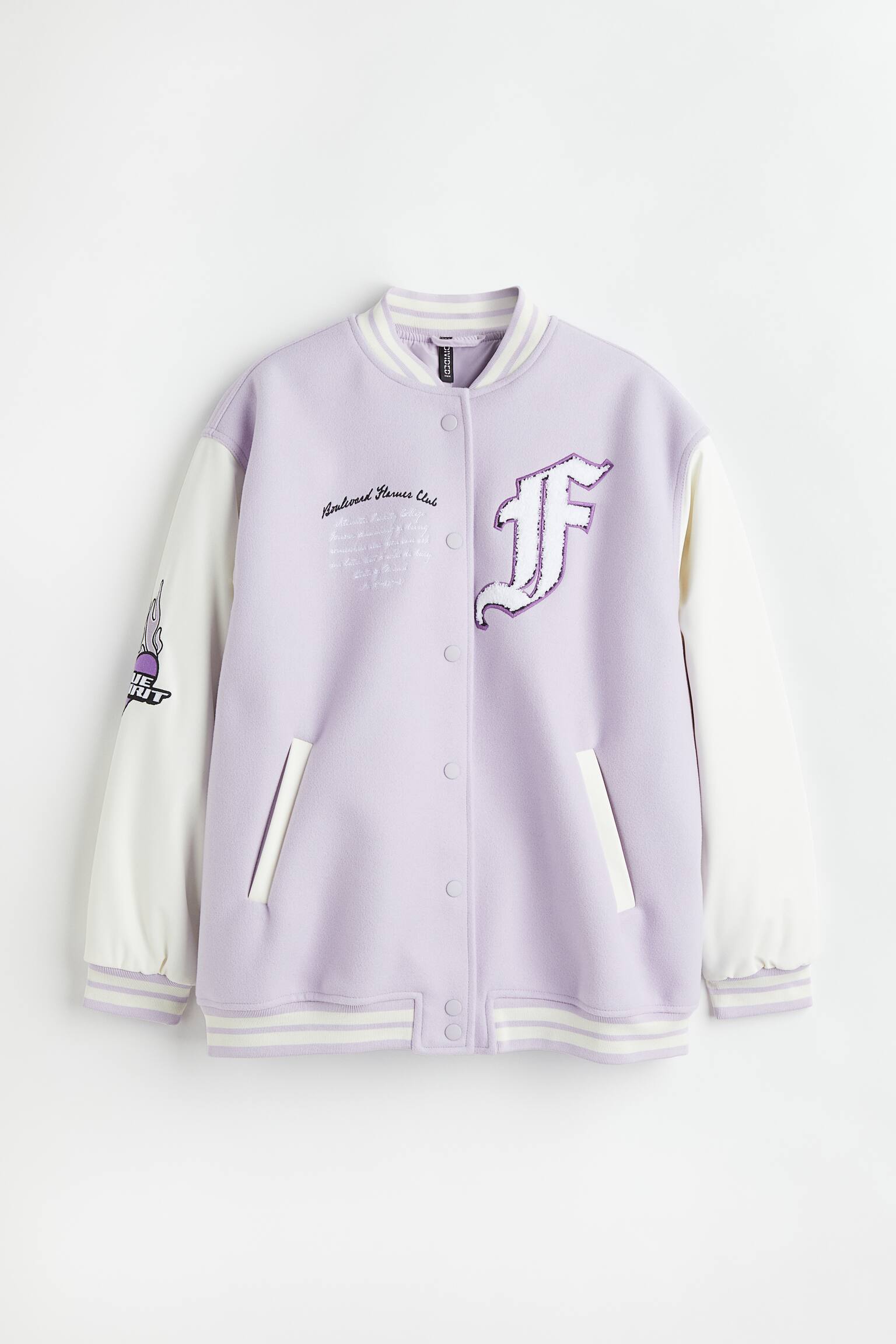 Baseball jacket - Light purple/White - Ladies | H&M IL