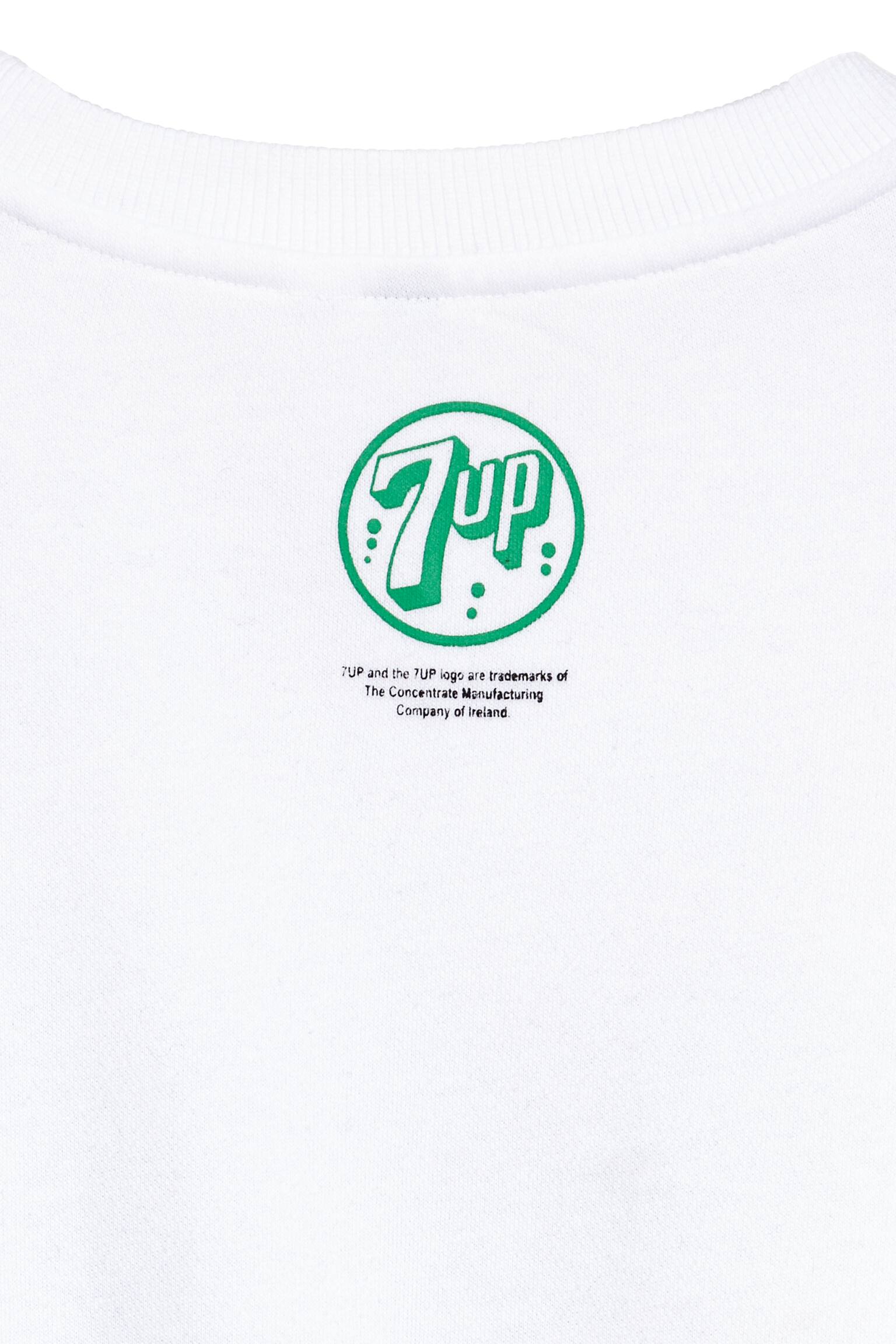 Sweatshirt with Printed Design - Round Neck - Long sleeve - White/7 Up ...