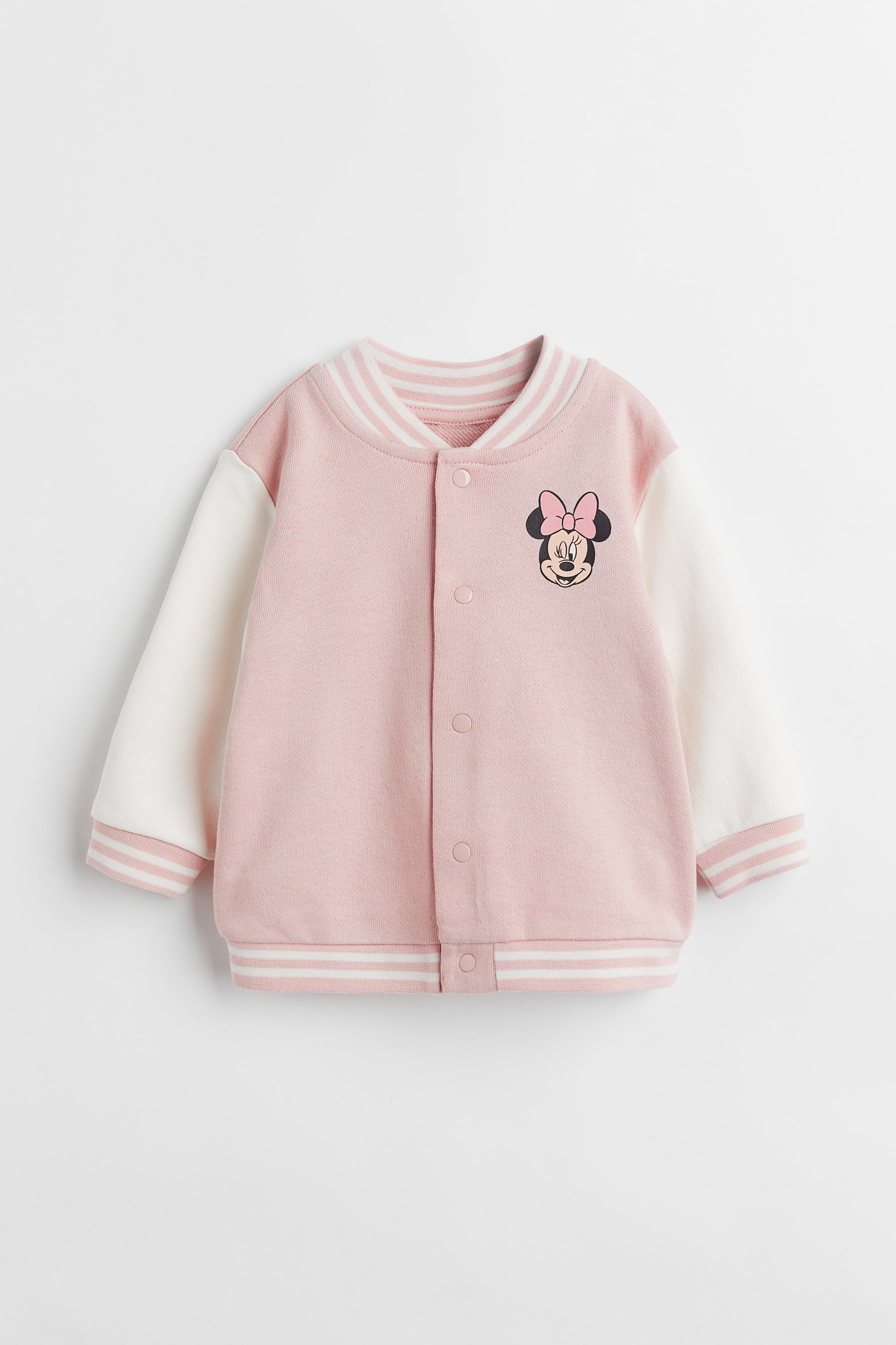 Printed Baseball Jacket - Light pink/Minnie Mouse - Kids | H&M CA