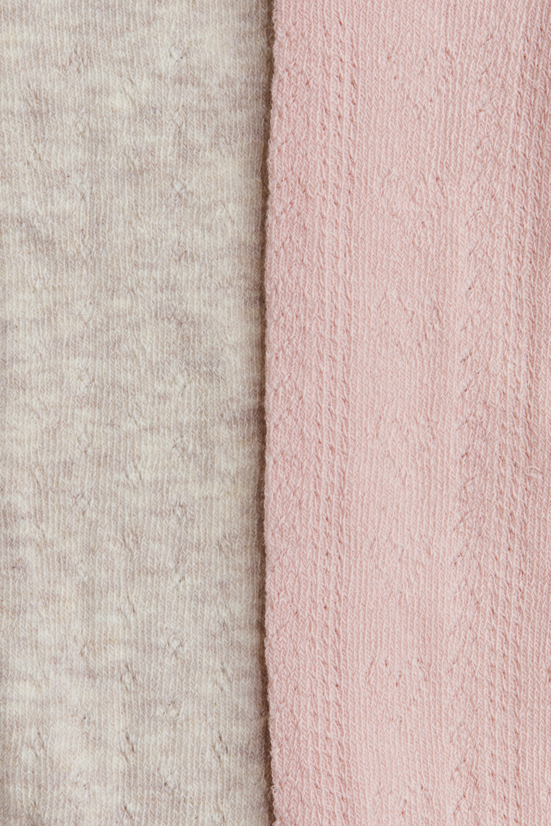 Set van 2 structuurgebreide maillots - Lichtroze/beige - KINDEREN | H&M NL