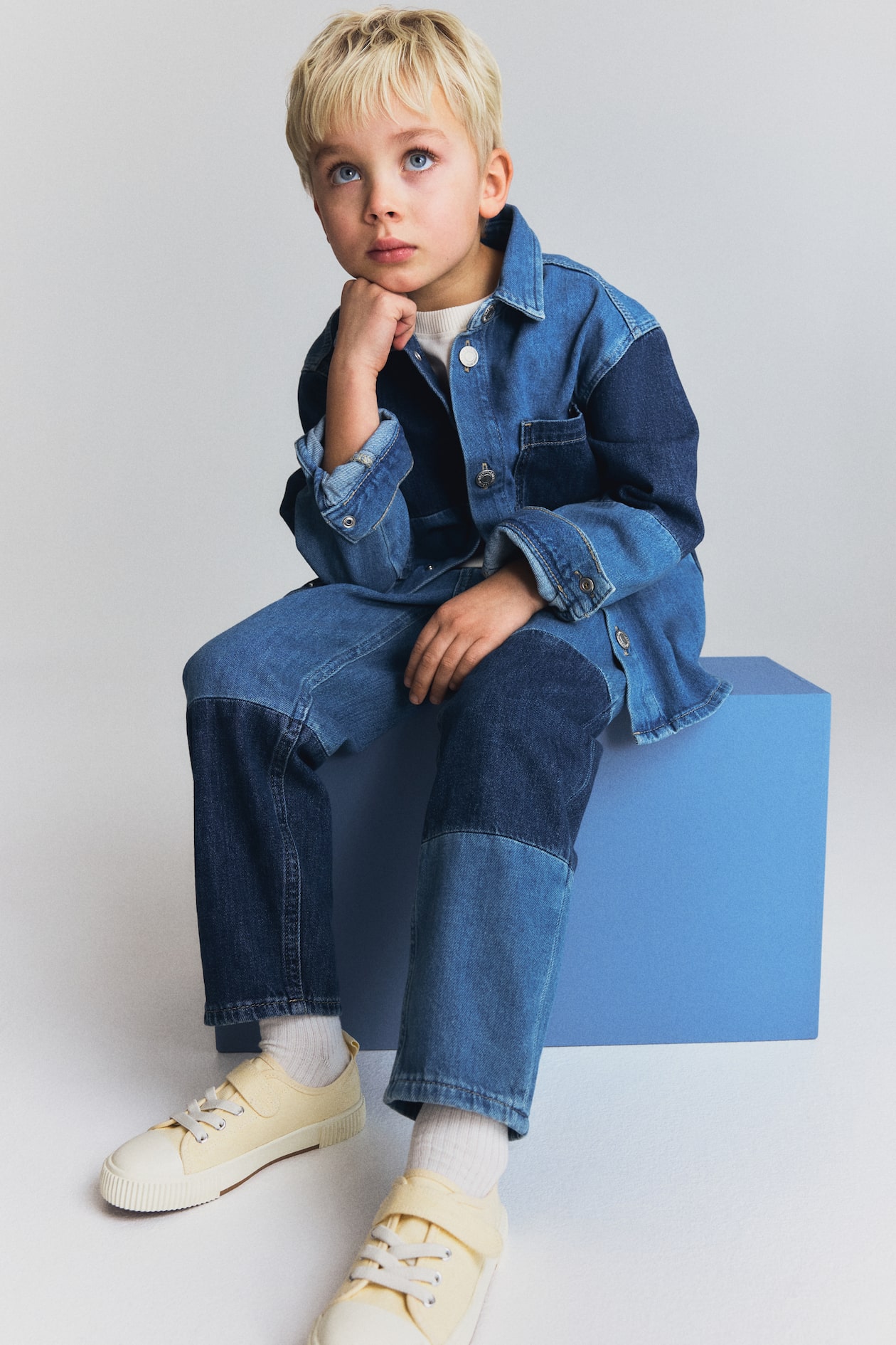 Color-Block Jeans - Denim blue/color-block - Kids | H&M US