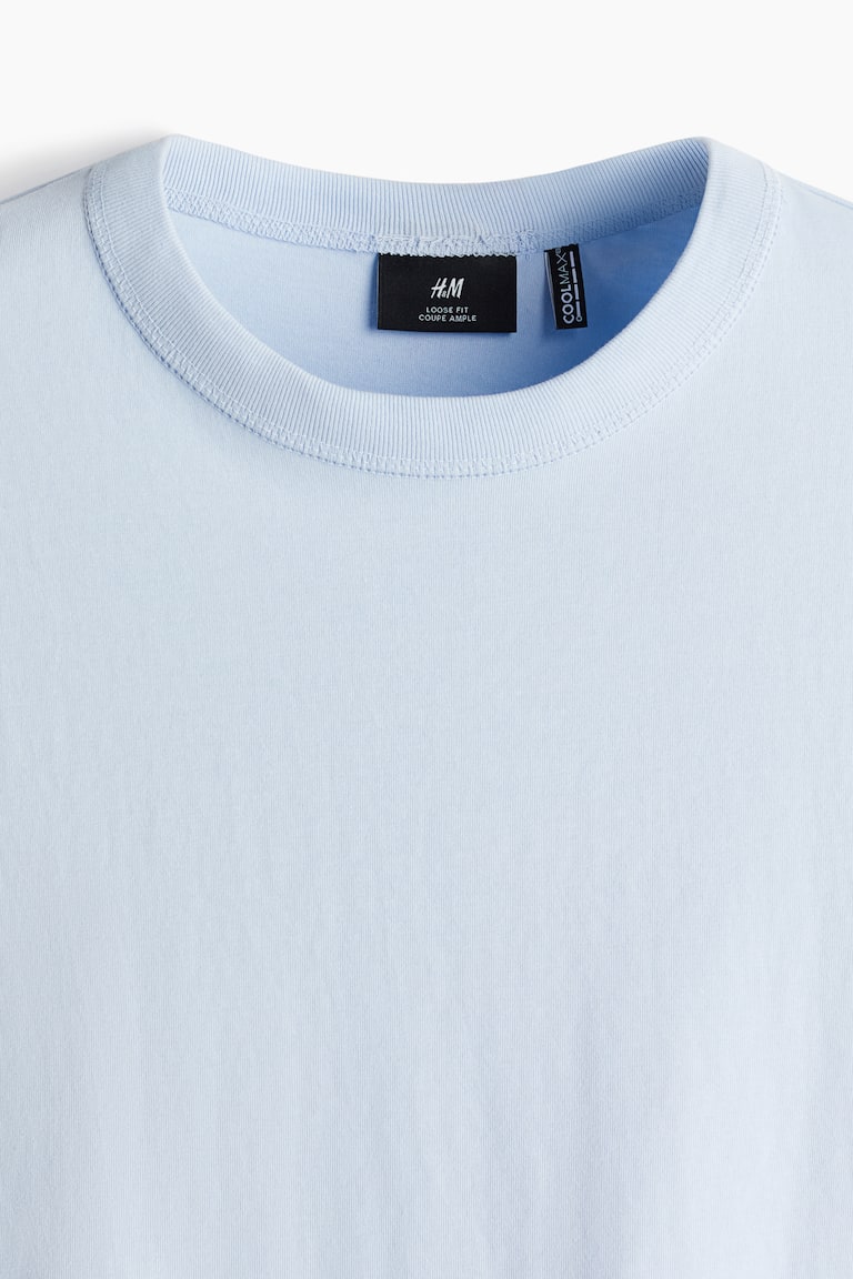 COOLMAX® 루즈핏 티셔츠 - 라이트 블루 - Men | H&M KR