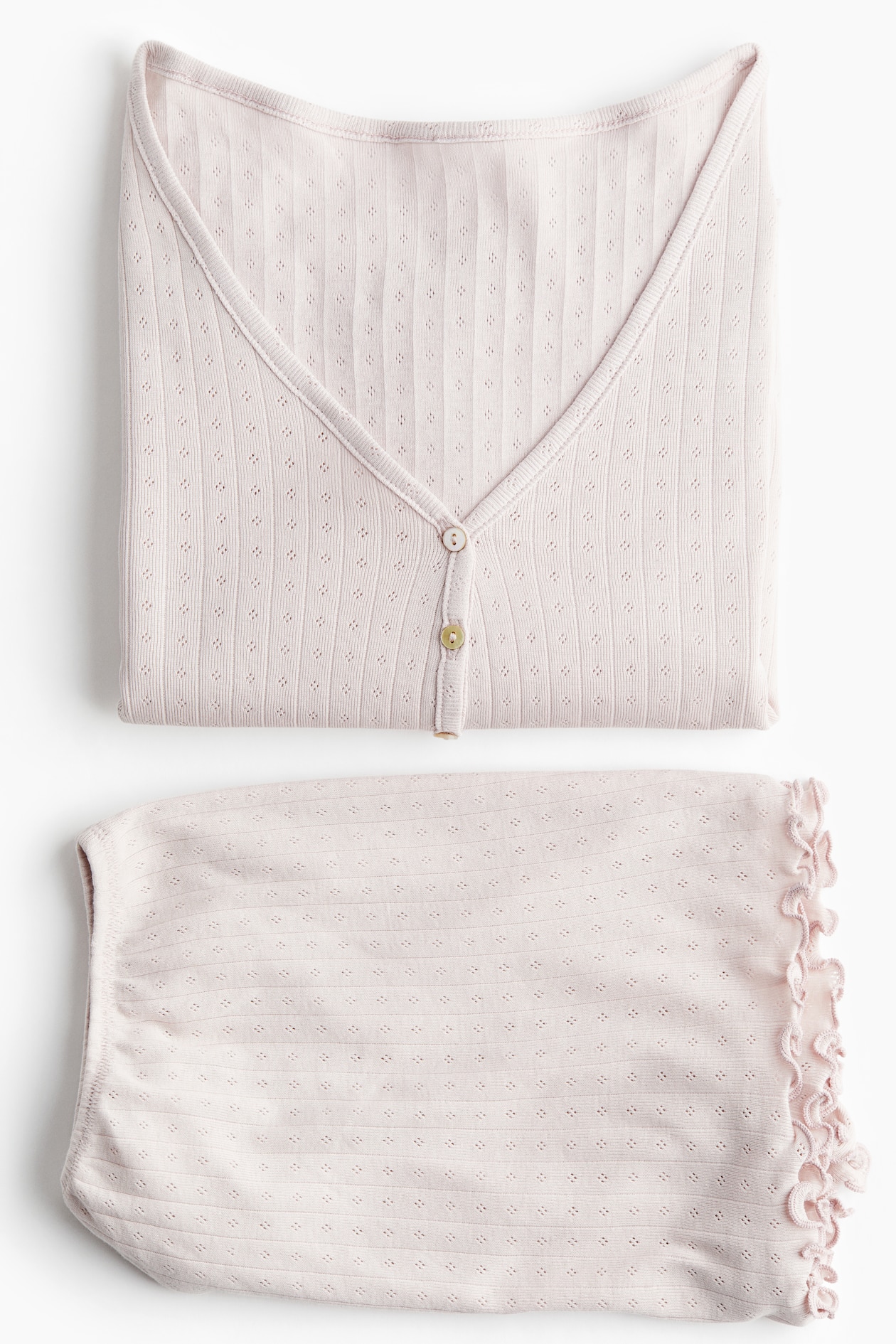 Pointelle Pajamas - Powder pink - Ladies | H&M US