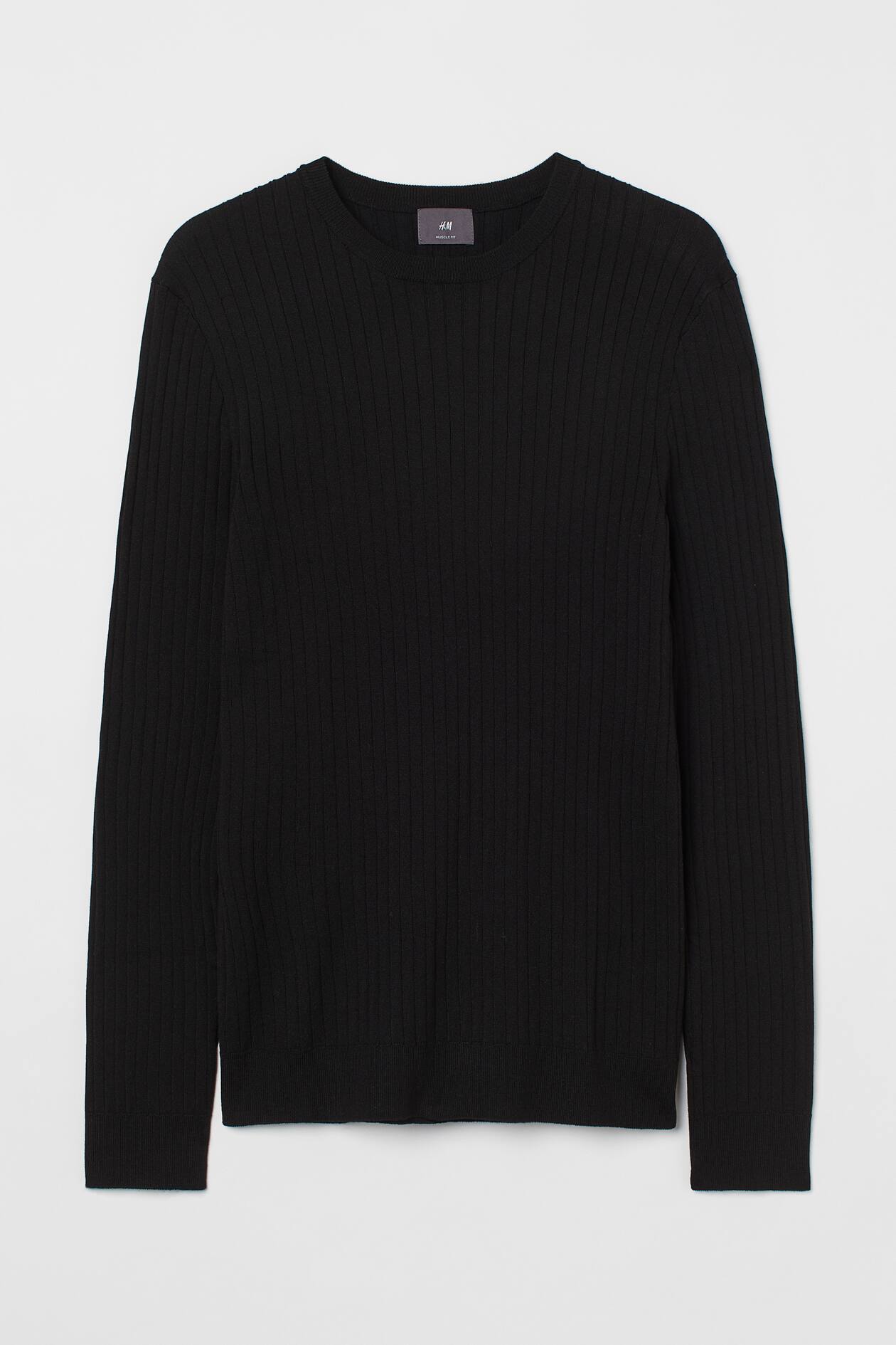 Muscle Fit Fine-knit Sweater - Black - Men | H&M CA