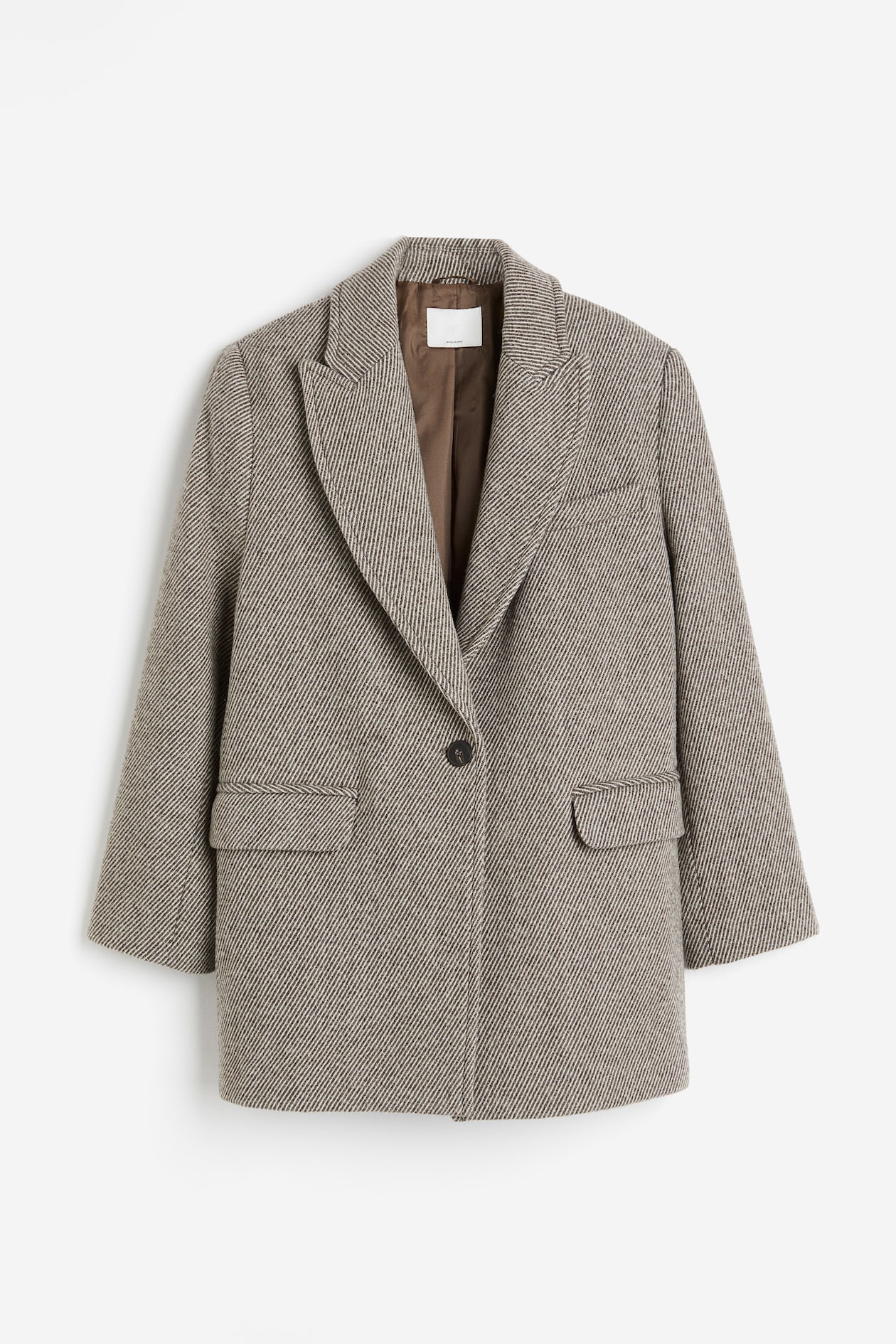 Wool-blend blazer - Greige/Striped - Ladies | H&M GB