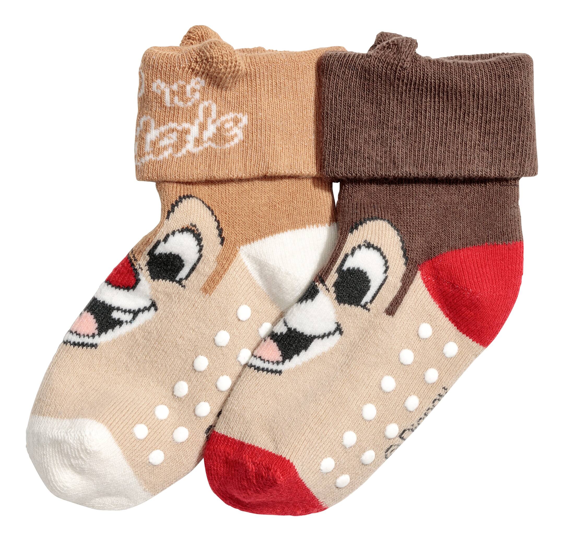 2-pack terry socks - Brown/Chip ‘n’ Dale - Kids | H&M GB