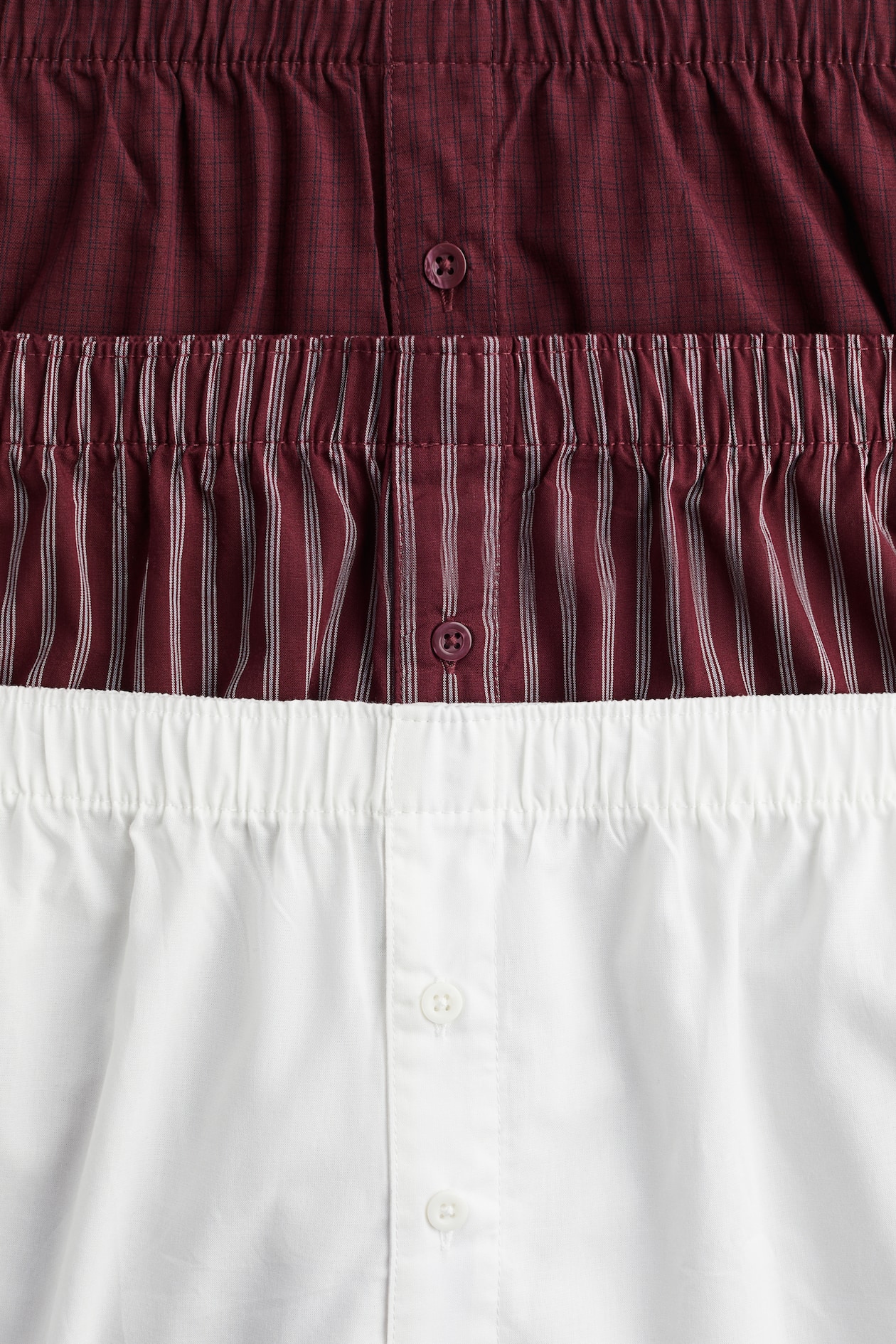 3-pack Woven Cotton Boxer Shorts - Red/striped - Men | H&M US
