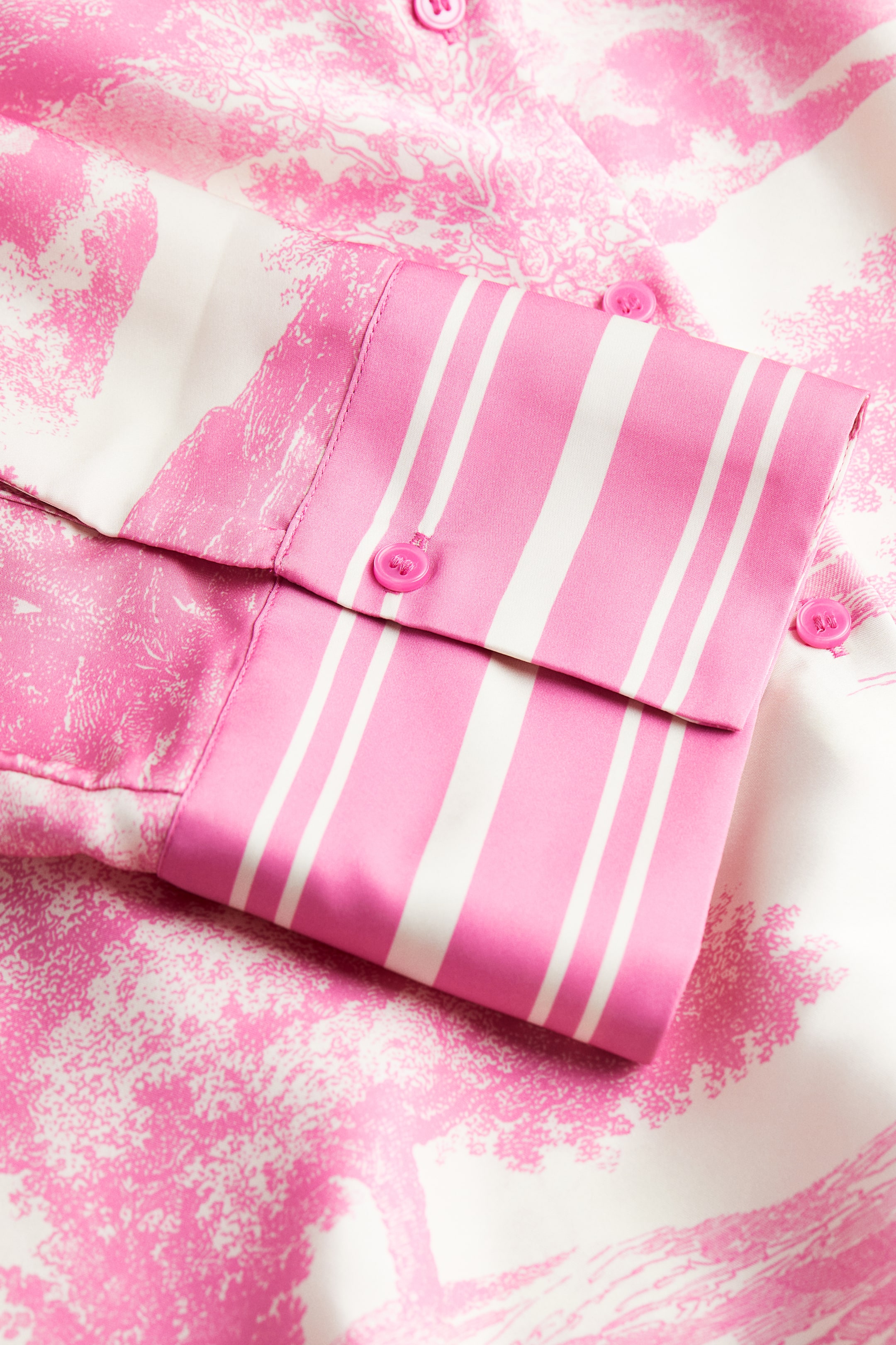 Patterned shirt - Long sleeve - Regular length - Pink/Patterned ...