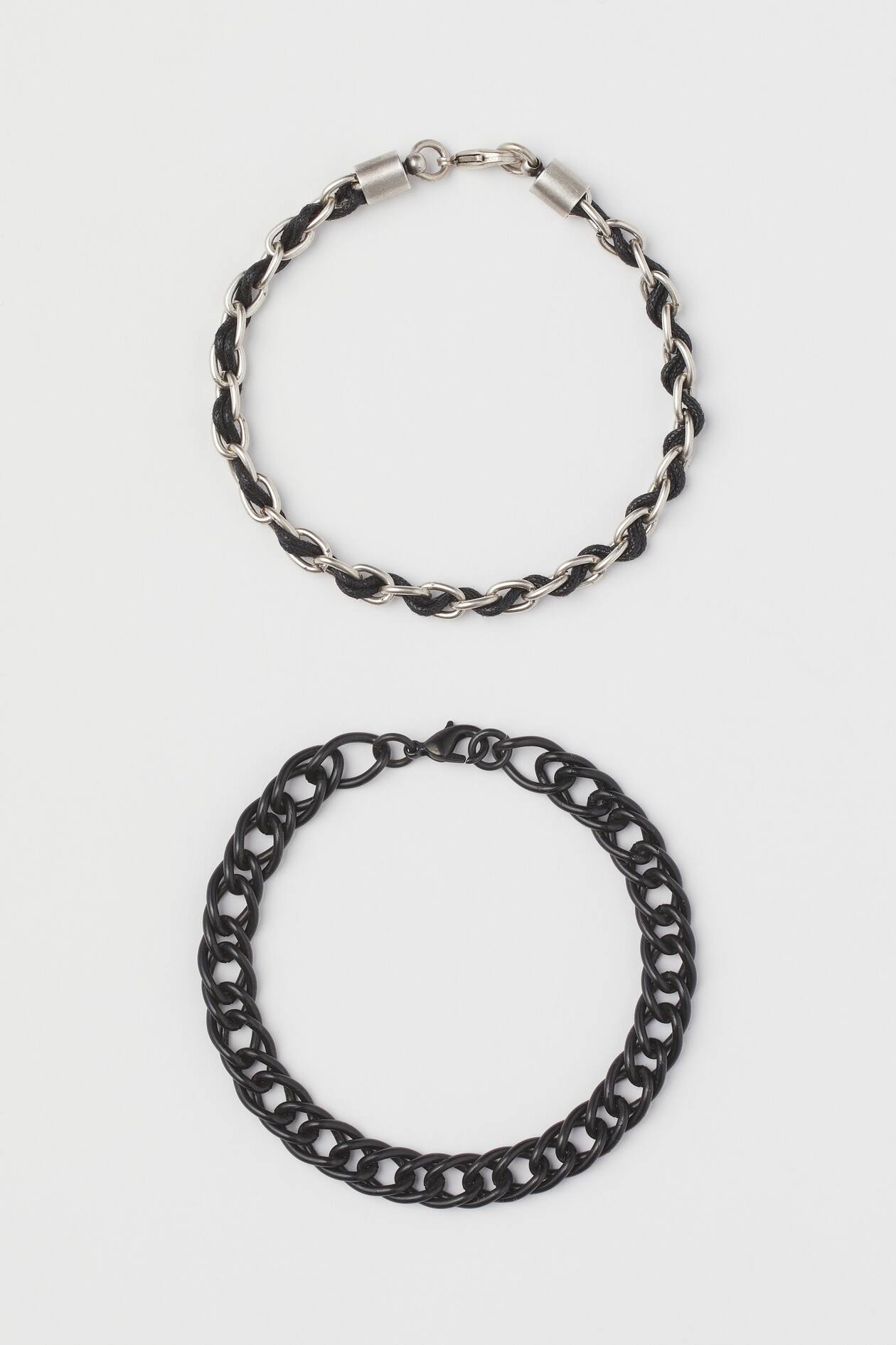 2-pack de pulseras - Plateado/Negro - Men | H&M MX