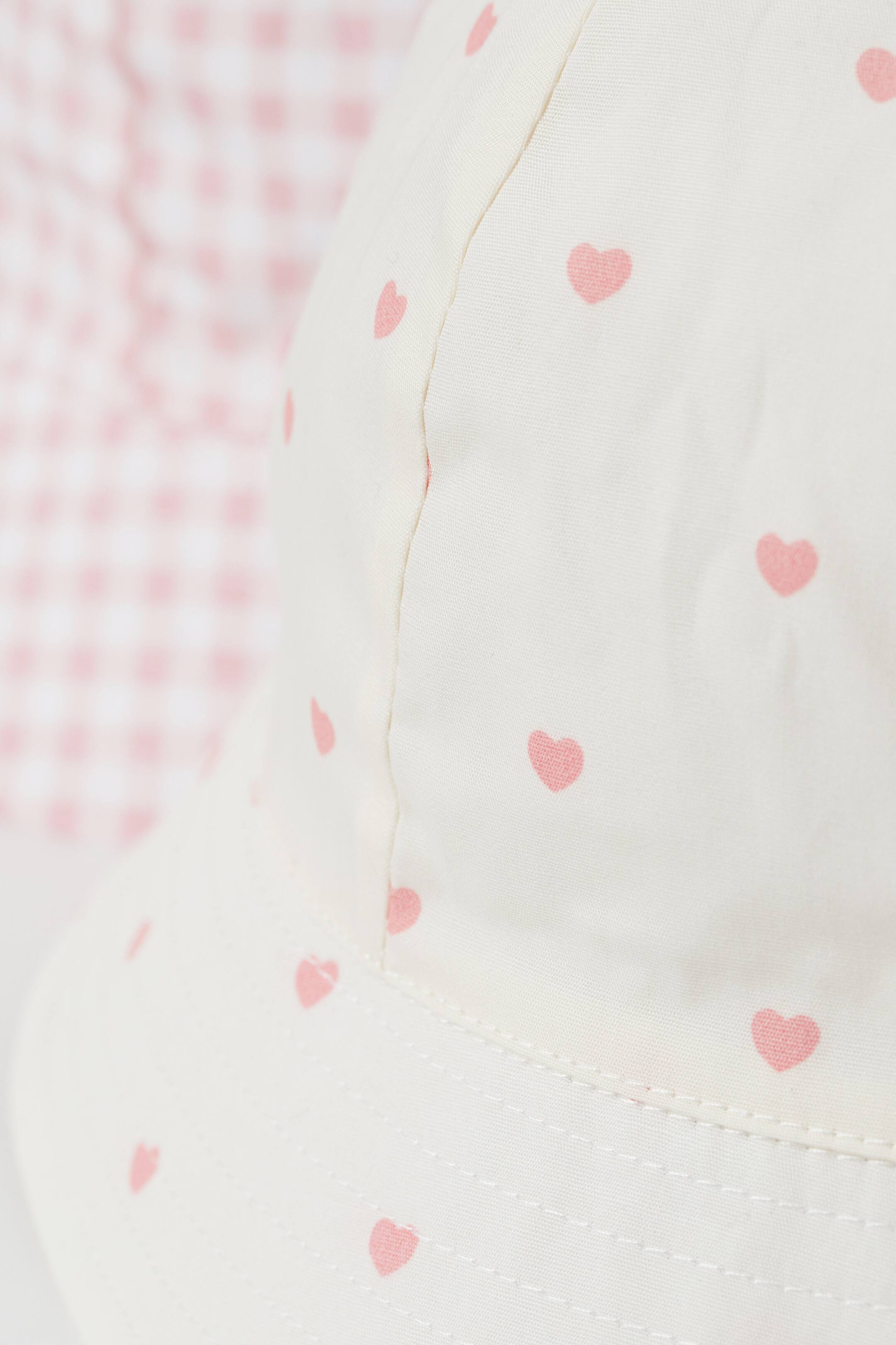 2-pack Cotton Sun Hats - Natural white/hearts - Kids | H&M CA