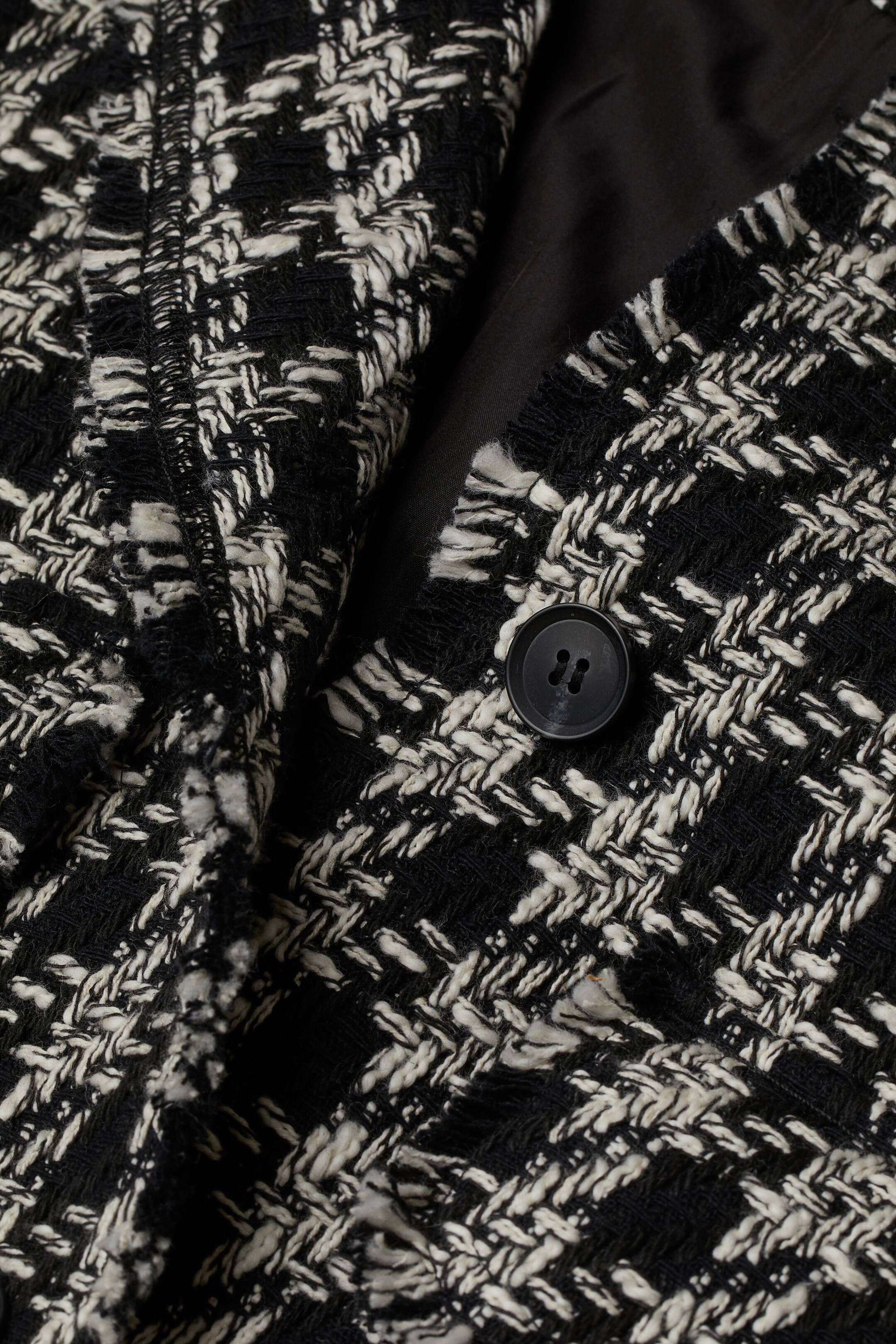 Textured-weave Jacket - Black/houndstooth-patterned - Ladies | H&M CA