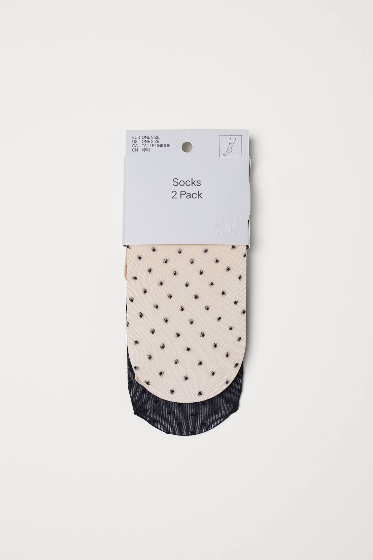 Chaussettes, lot de 2 paires - Noir/pois - FEMME | H&M FR