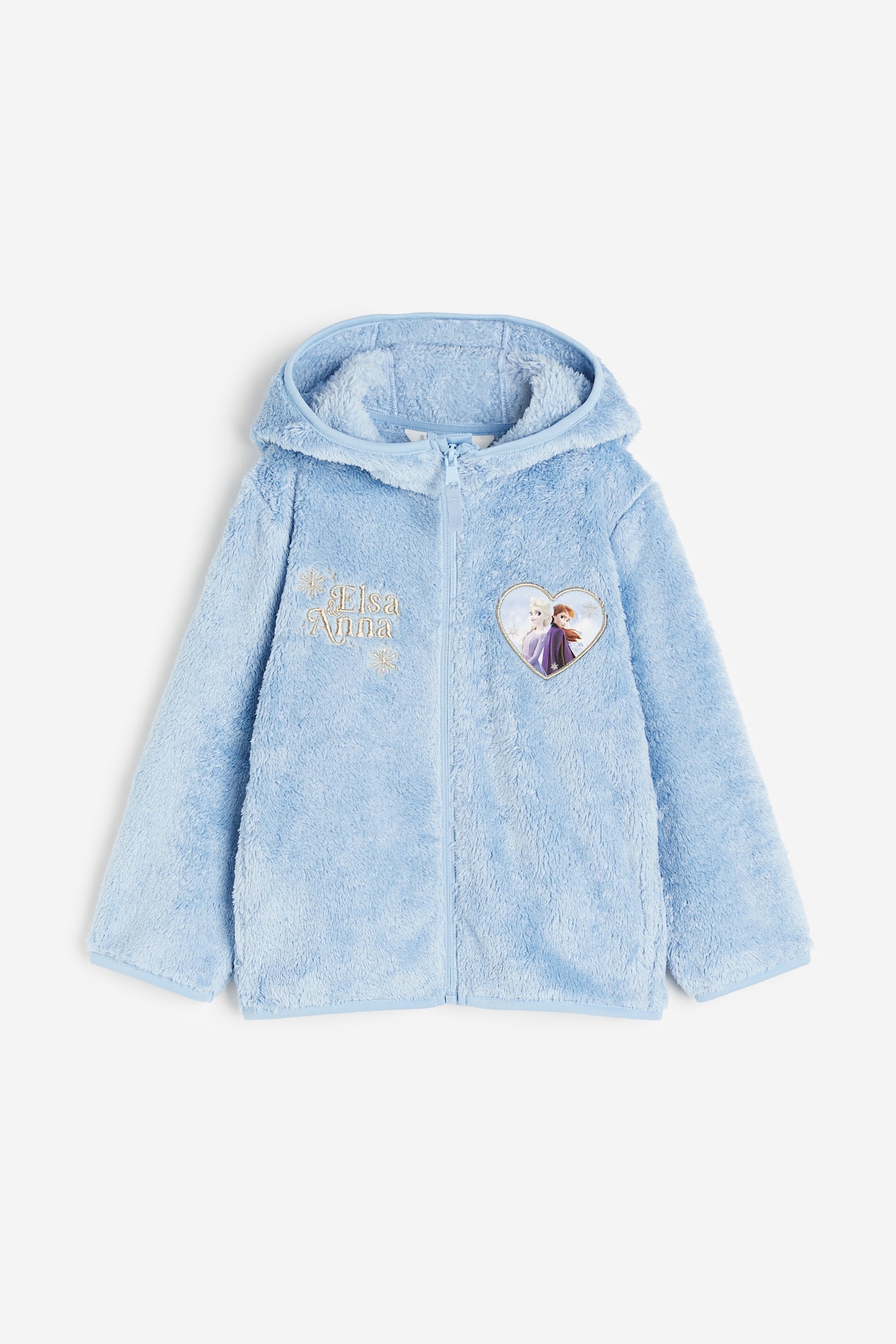 Pile Hooded Jacket - Light blue/Frozen - Kids | H&M US
