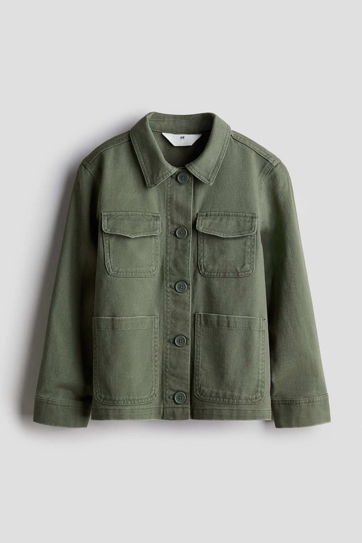 Khaki green Twill Shacket for kids | H&M CA