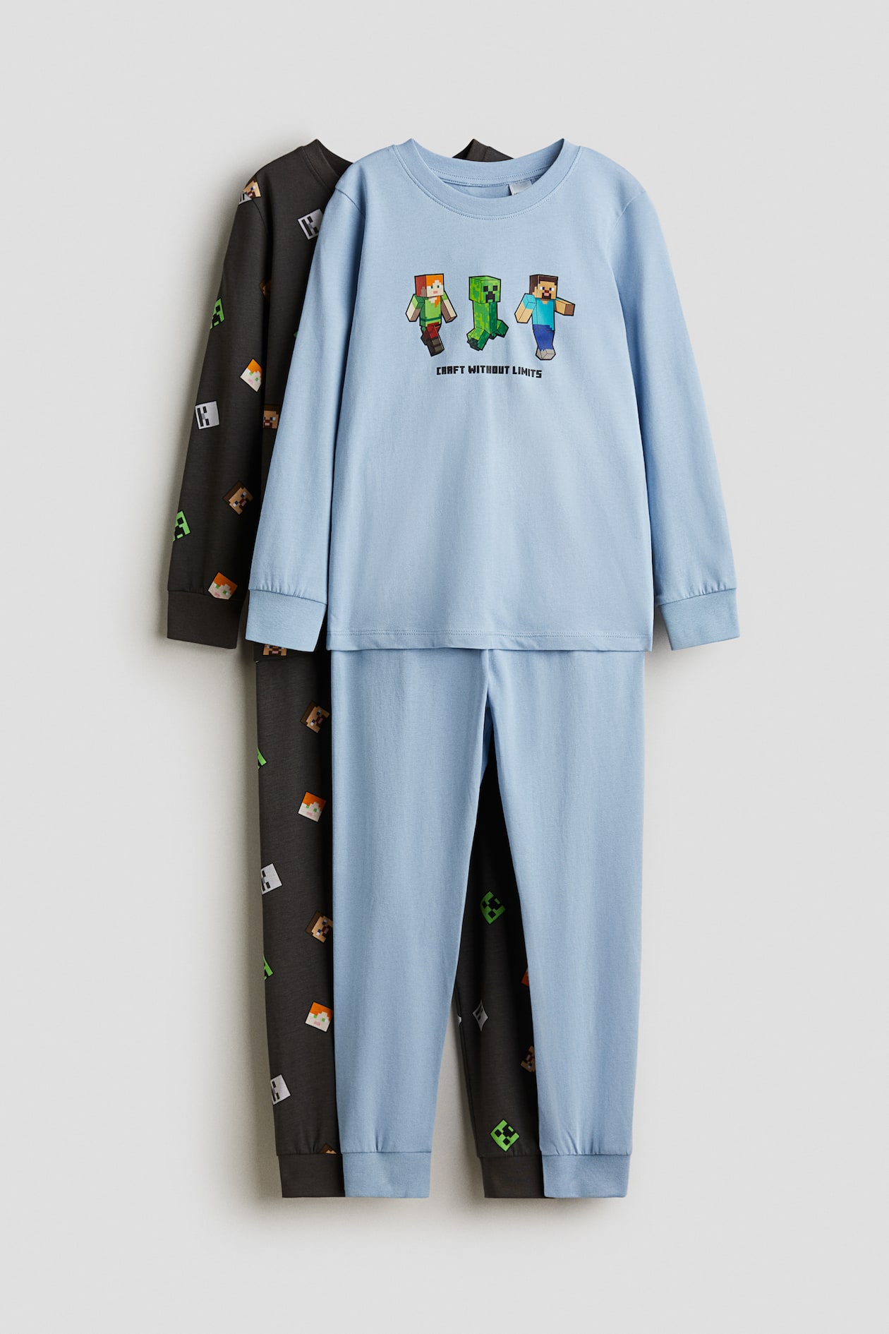 2-pack printed cotton pyjamas - Blue/Minecraft - Kids | H&M IN