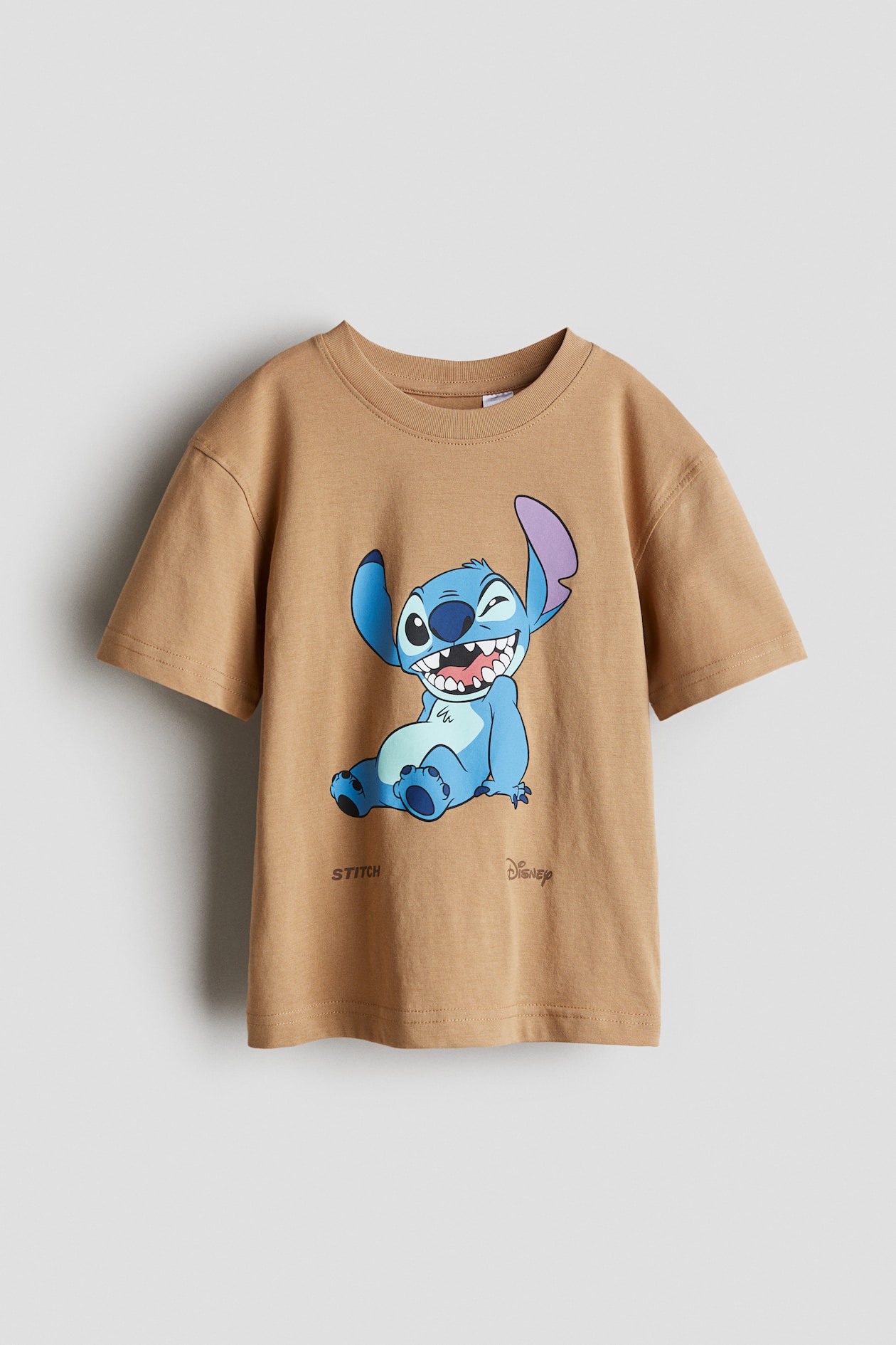 Oversized T-shirt med tryck - Mörkbeige/Lilo & Stitch - BARN | H&M SE