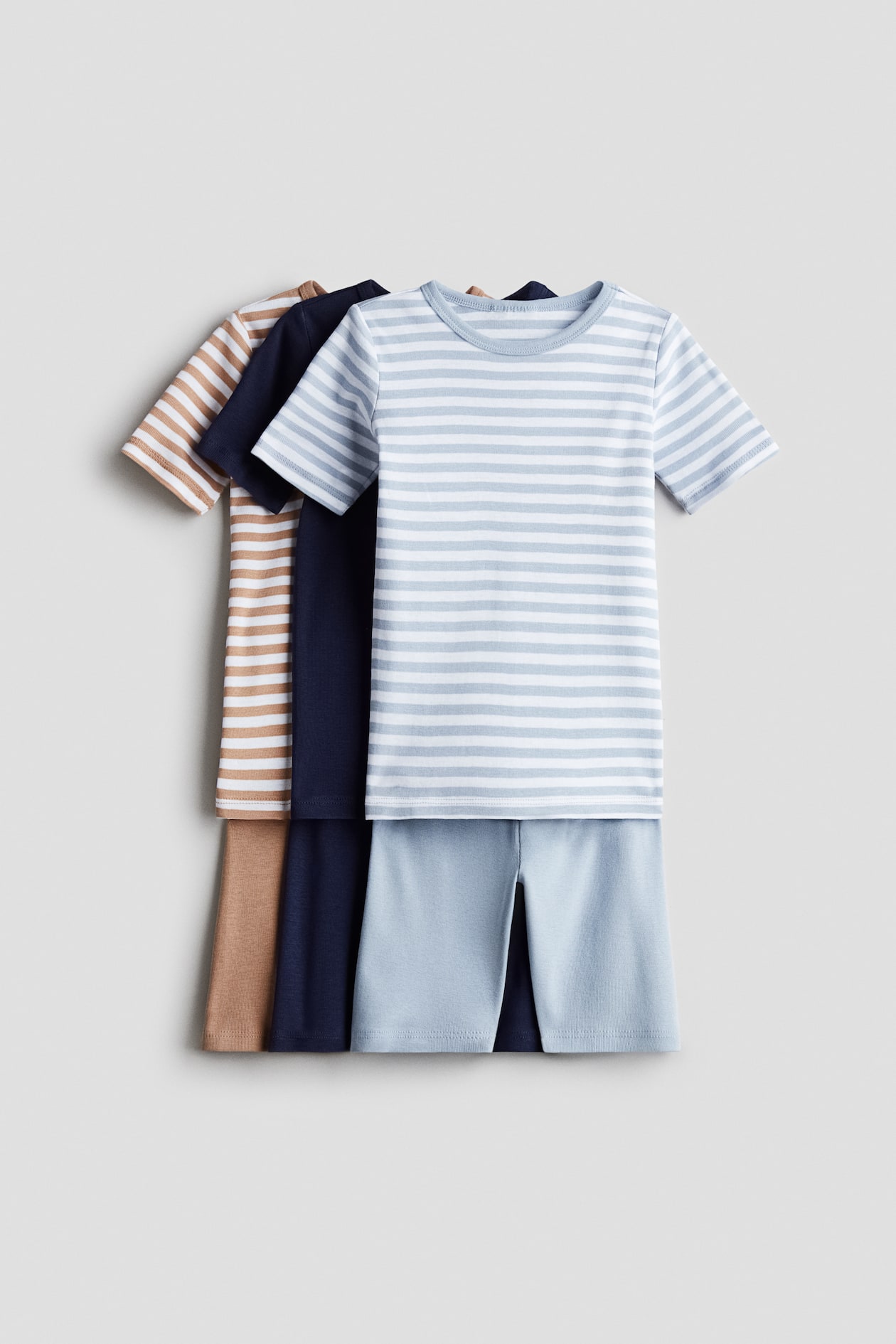Lot de 3 pyjamas en coton Bien Ajusté - Bleu clair/rayé - Kids | H&M CA