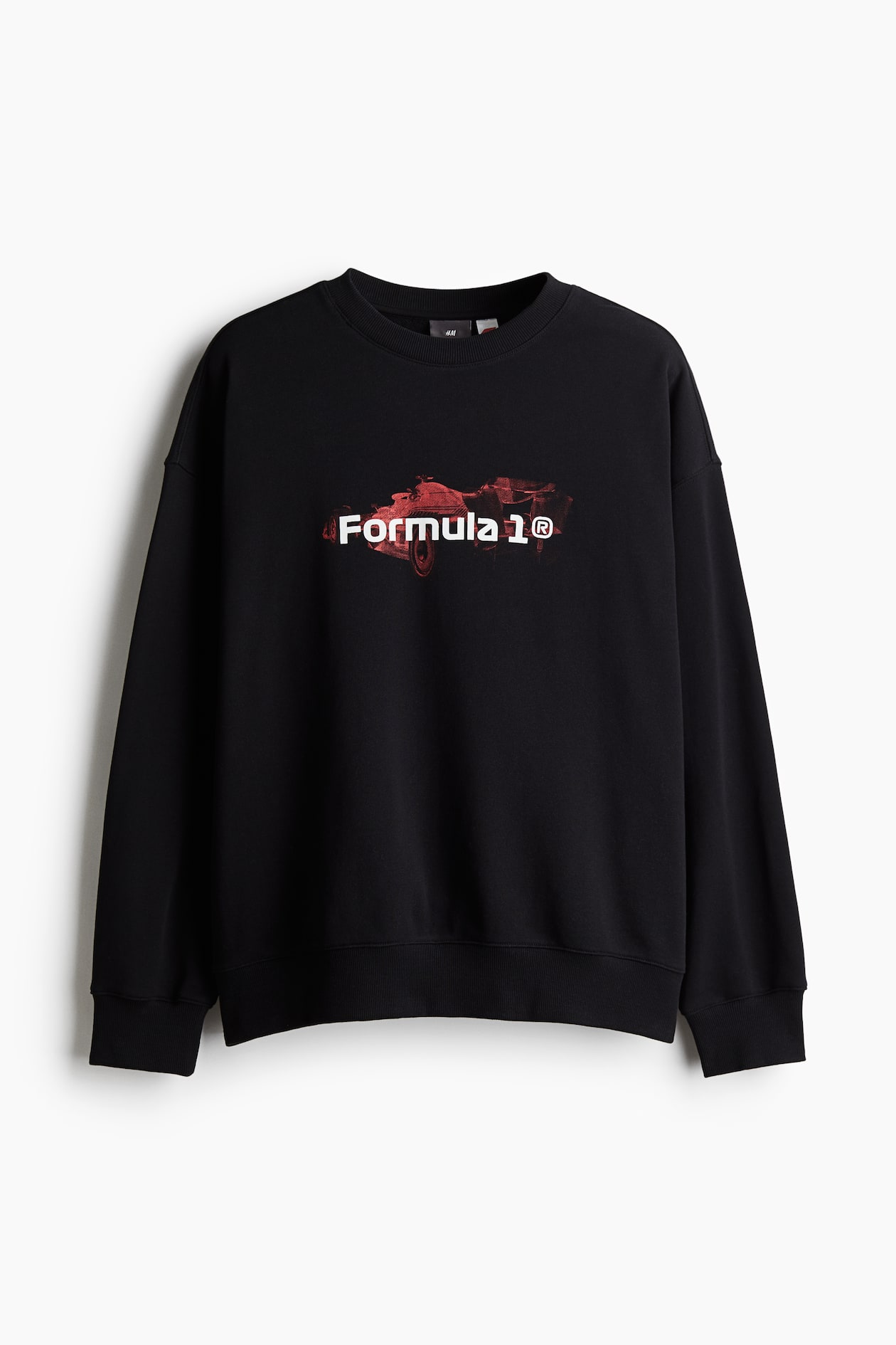 Men’s Black/Formula 1 Oversized Fit Printed sweatshirt | H&M MY