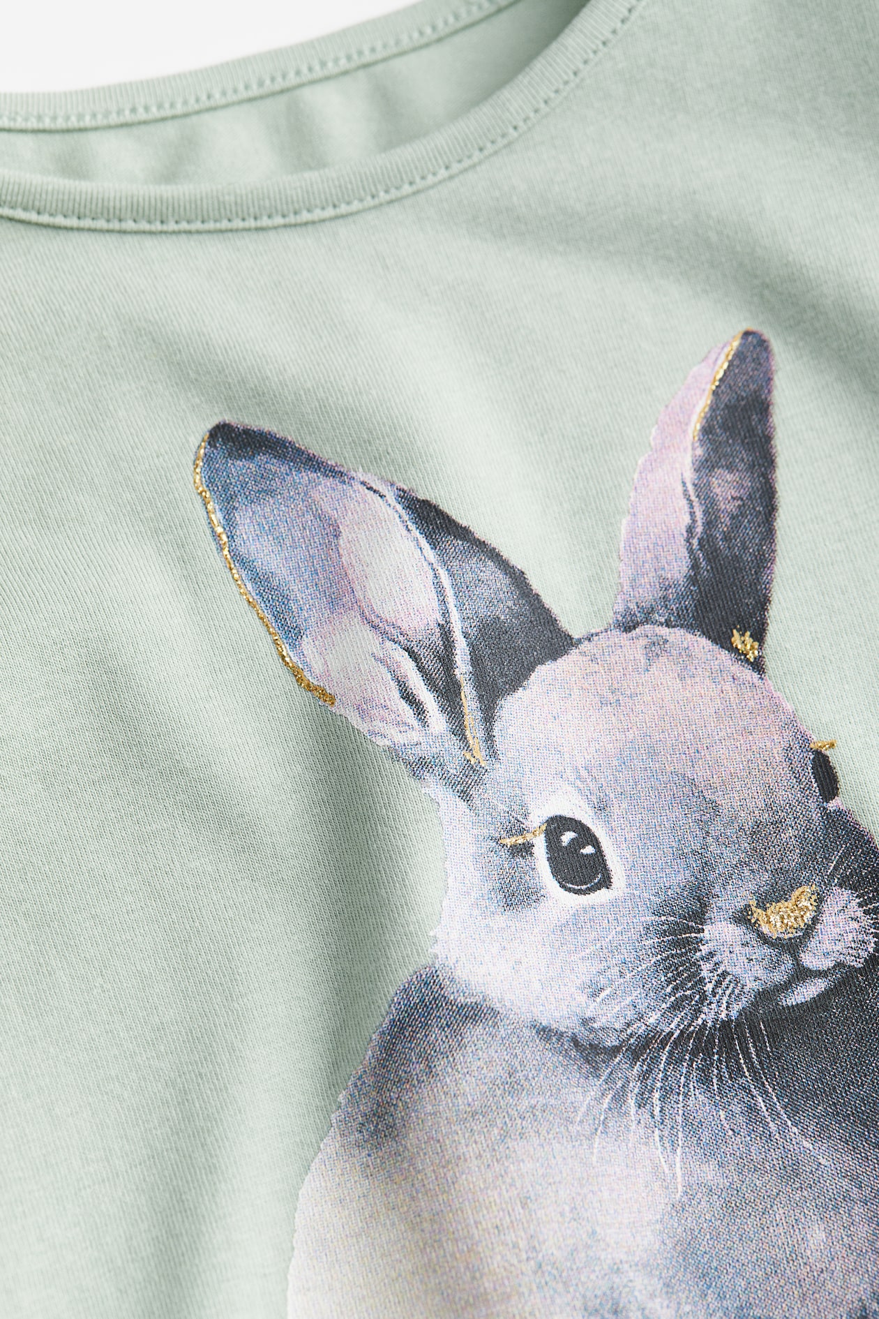 Zoe Shirt - Light sage green/rabbit - Kids | H&M US