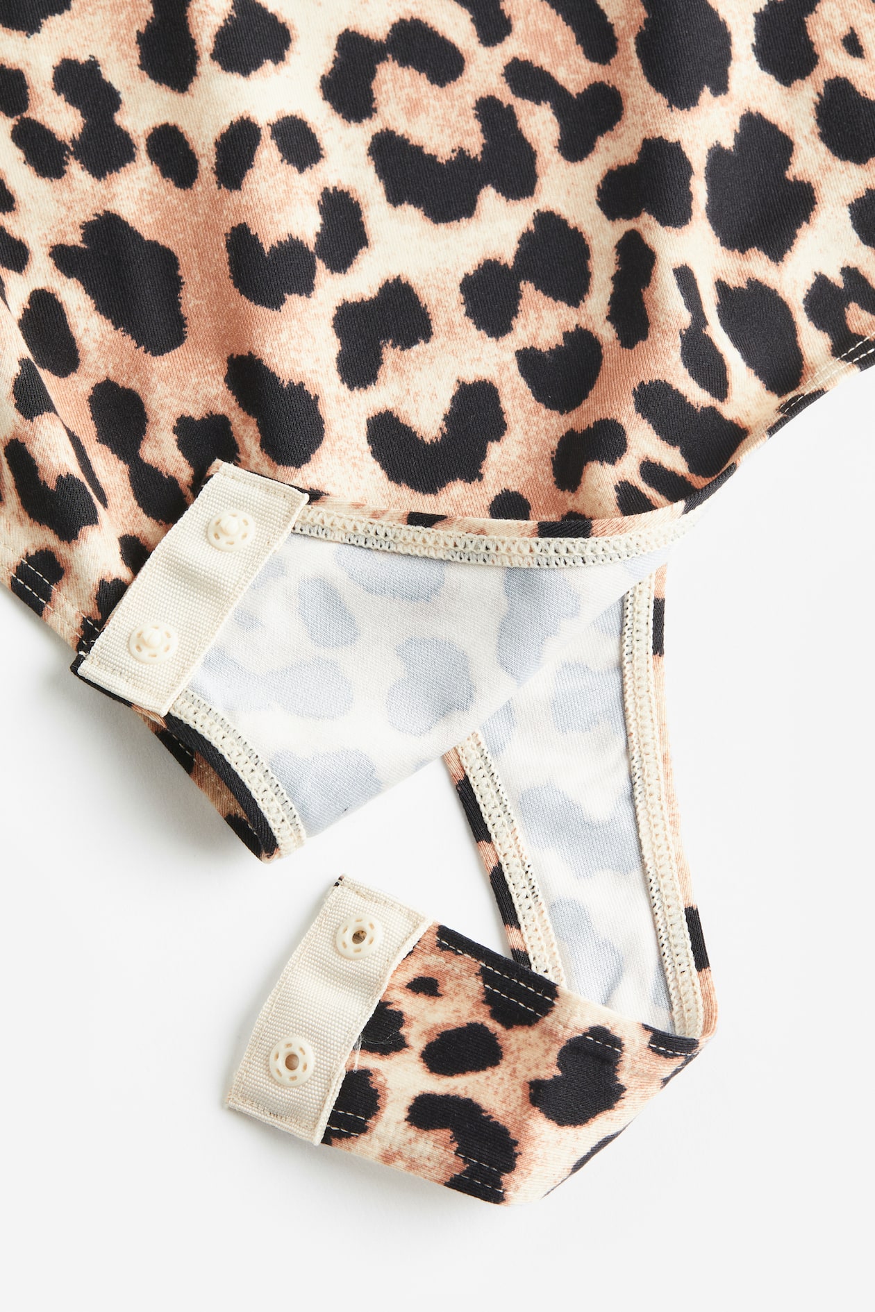 Women's Beige/Leopard-print Jersey thong body | H&M GB