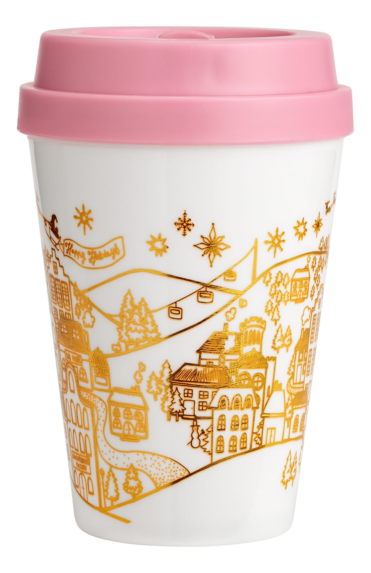 ☕ Take away-mugg - Vit/Julmotiv - DAM | H&M SE